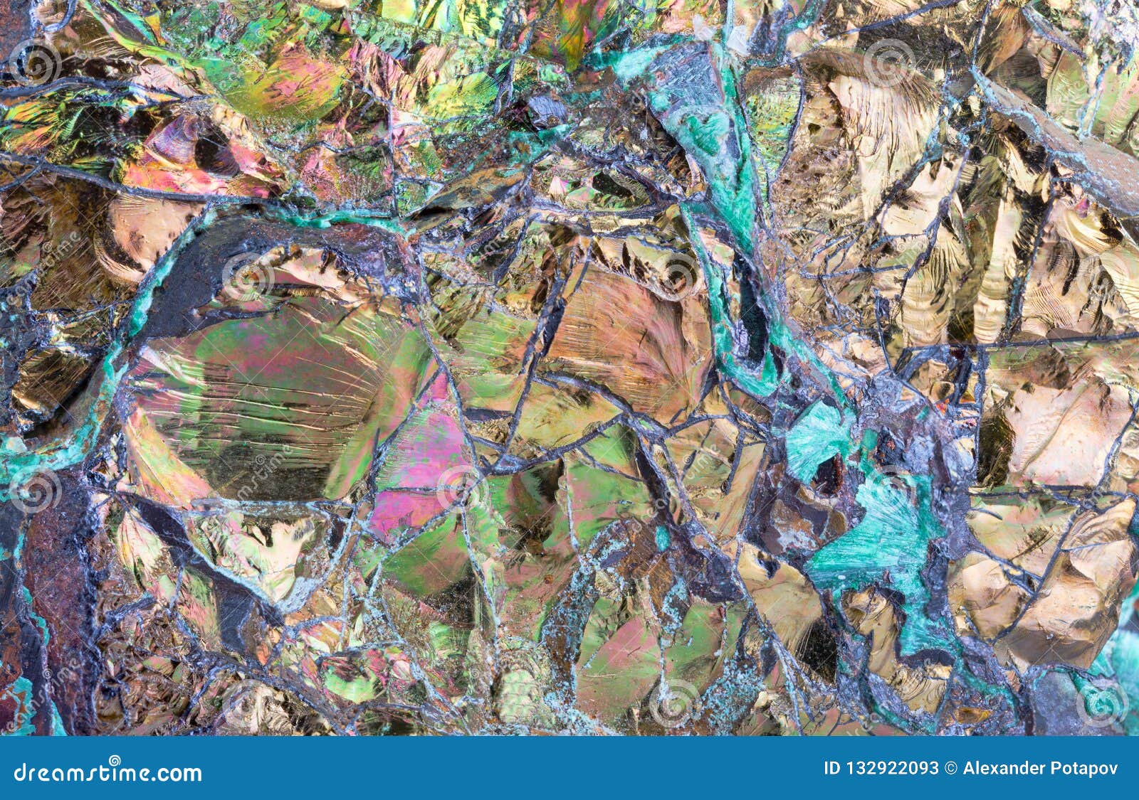 Multicolor Pyrite Texture Extreme Closeup Stock Image - Image of stone ...