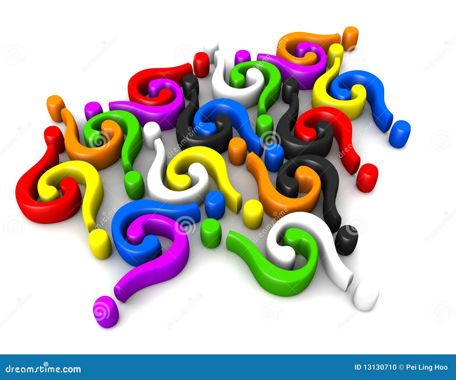 Multicolor Question-marks Connecting Stock Illustration - Illustration ...