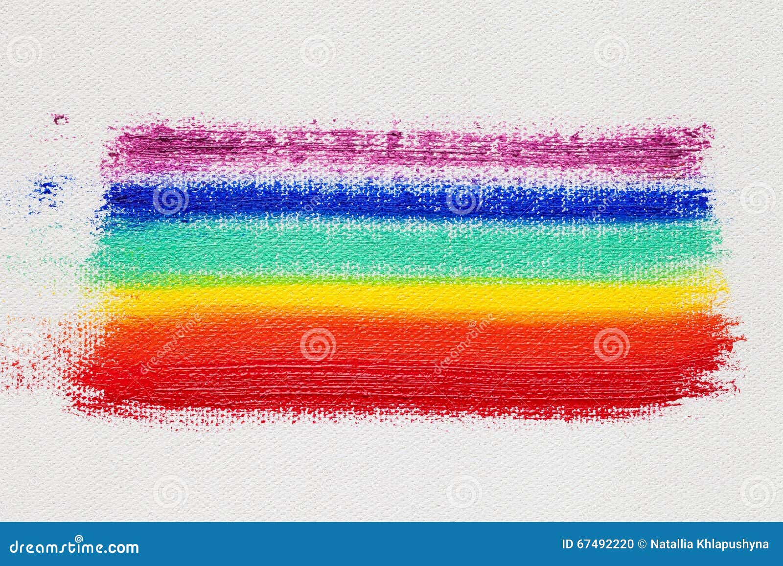 Multicolor Rainbow Brush Strokes on Artist Canvas Stock Photo - Image ...