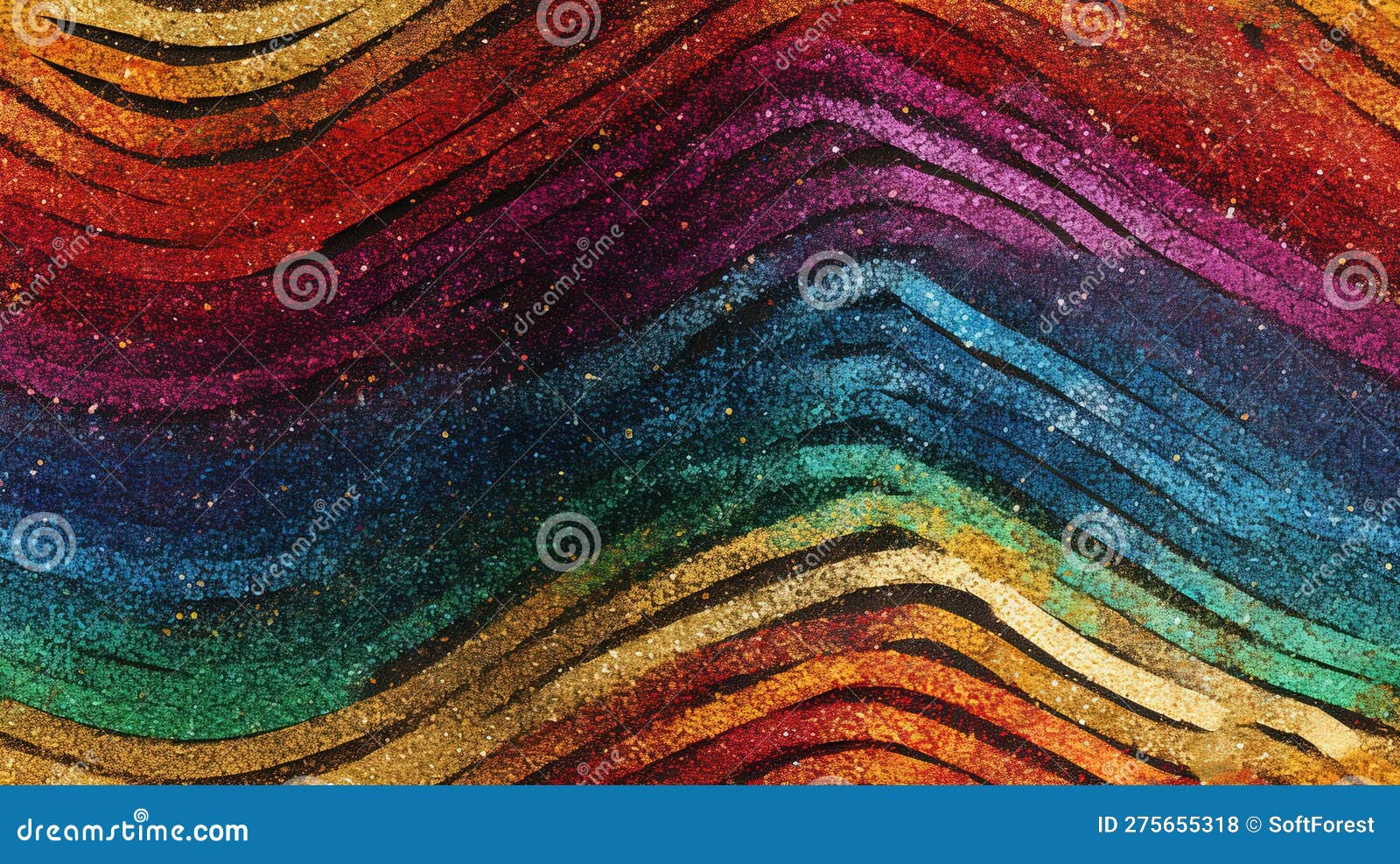 Multicolor Rainbow Glitter Background. Generative AI Stock Illustration ...