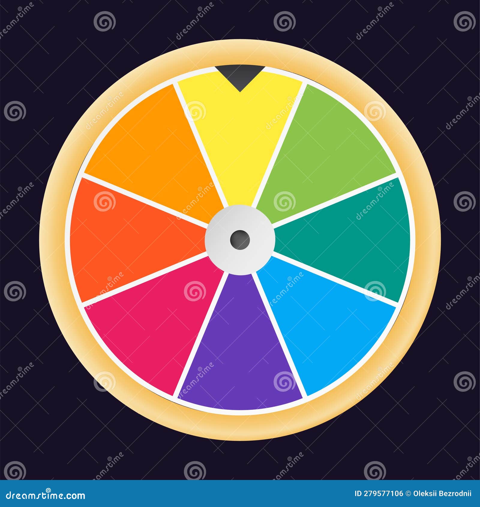Multicolor Realistic Fortune Wheel Vector Illustration Stock Vector ...