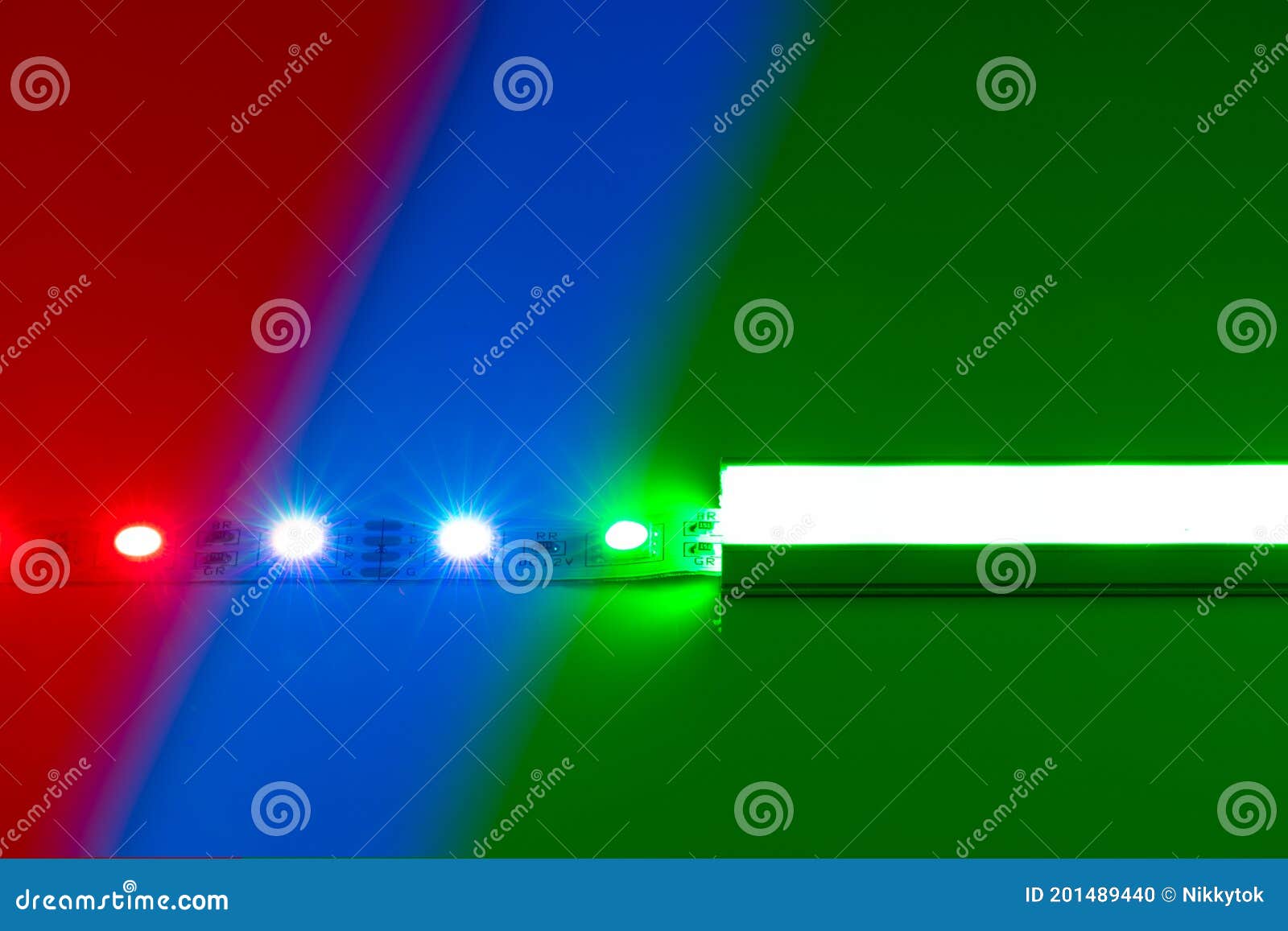 Multicolor Rgb Led Light Strip in Aluminum Channel Diffuser Stock Photo ...