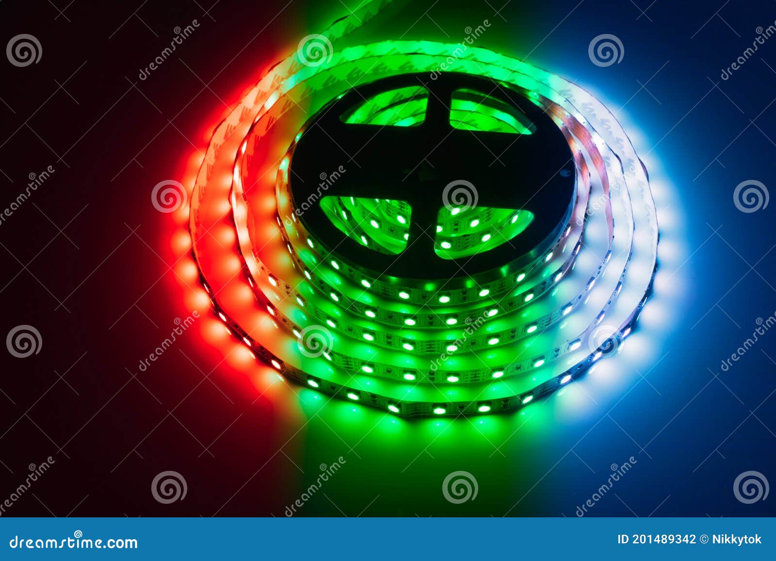 Multicolor Rgb Led Light Strip Roll Stock Photo - Image of blue, light ...