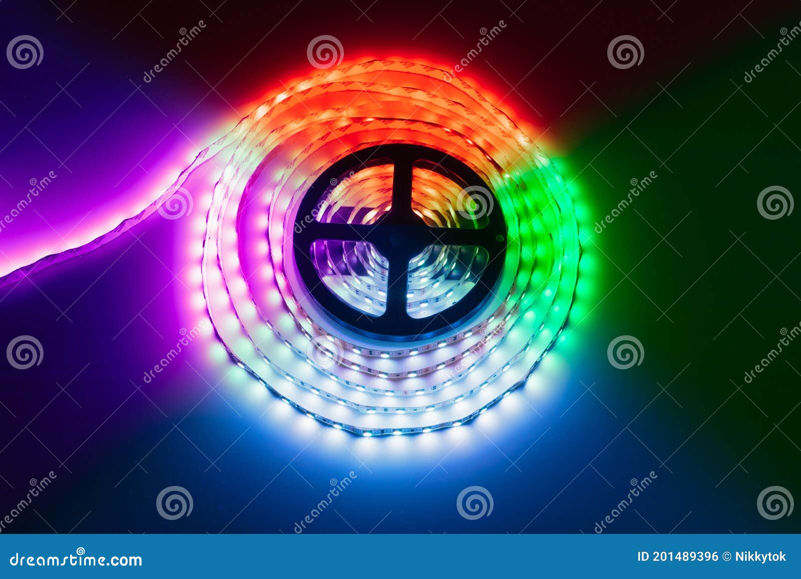 Multicolor Rgb Led Light Strip Roll Stock Photo - Image of spectrum ...