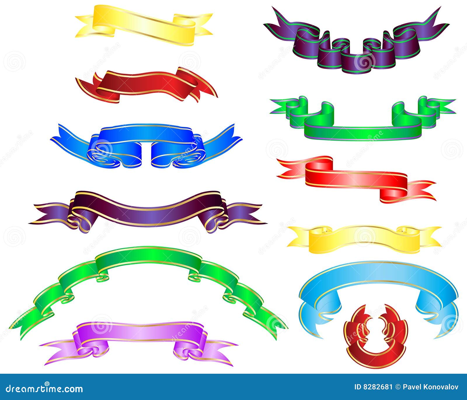 Multicolor ribbons stock vector. Illustration of curled - 8282681