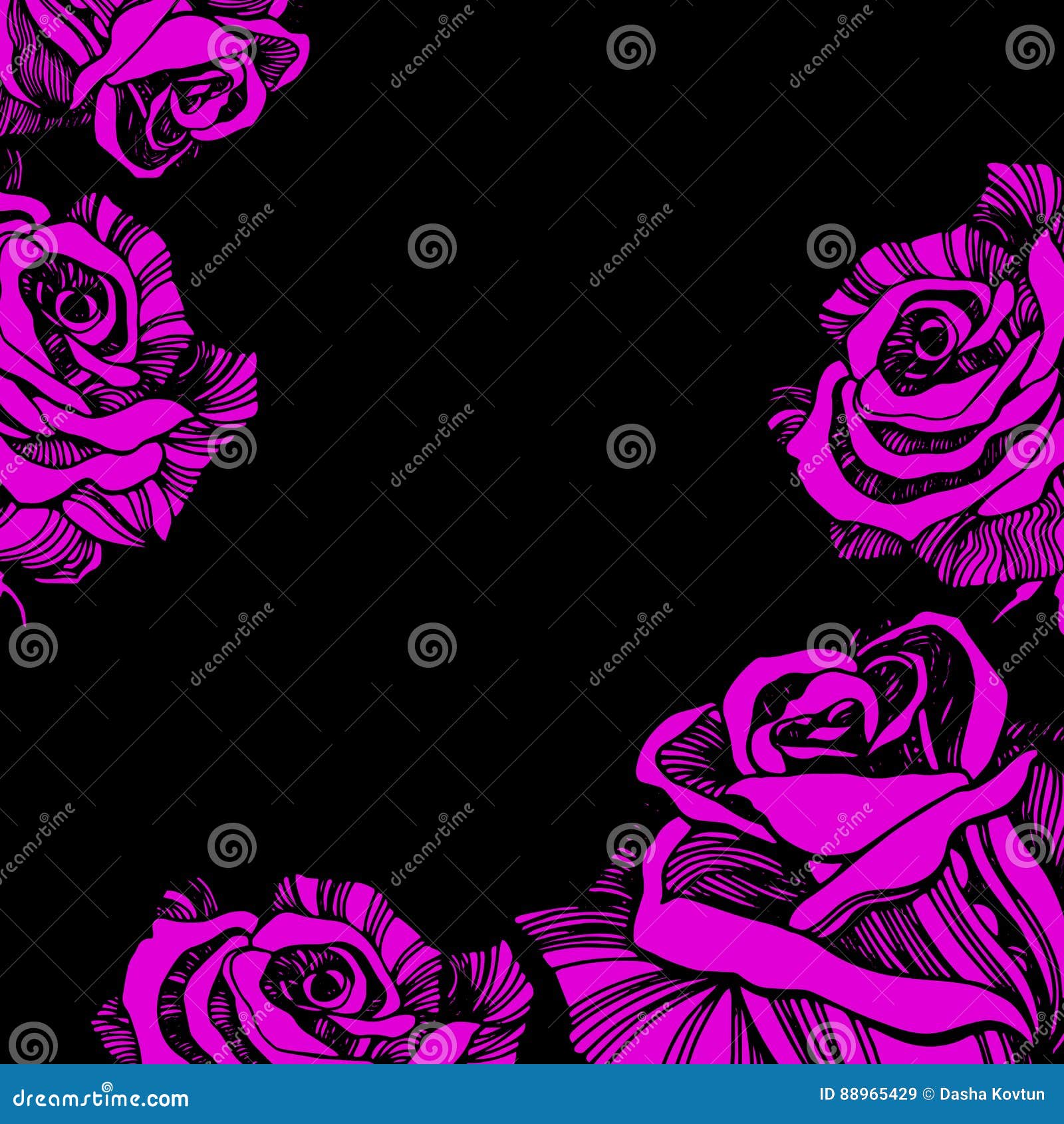 Multicolor Rose Flowers. Vector Stylized Roses Stock Vector ...