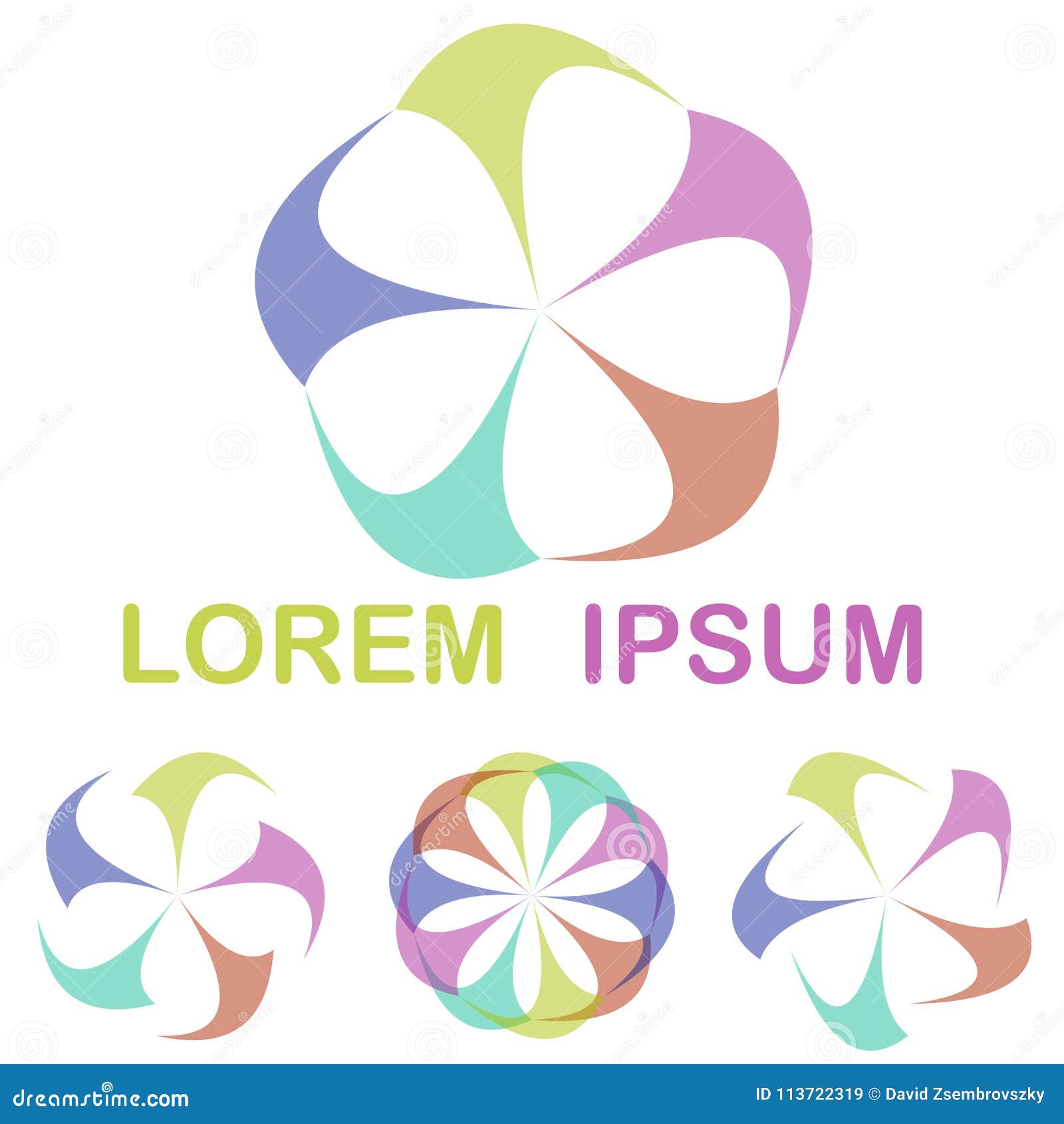 Multicolor Round Network Logo Design Set Stock Vector - Illustration of ...