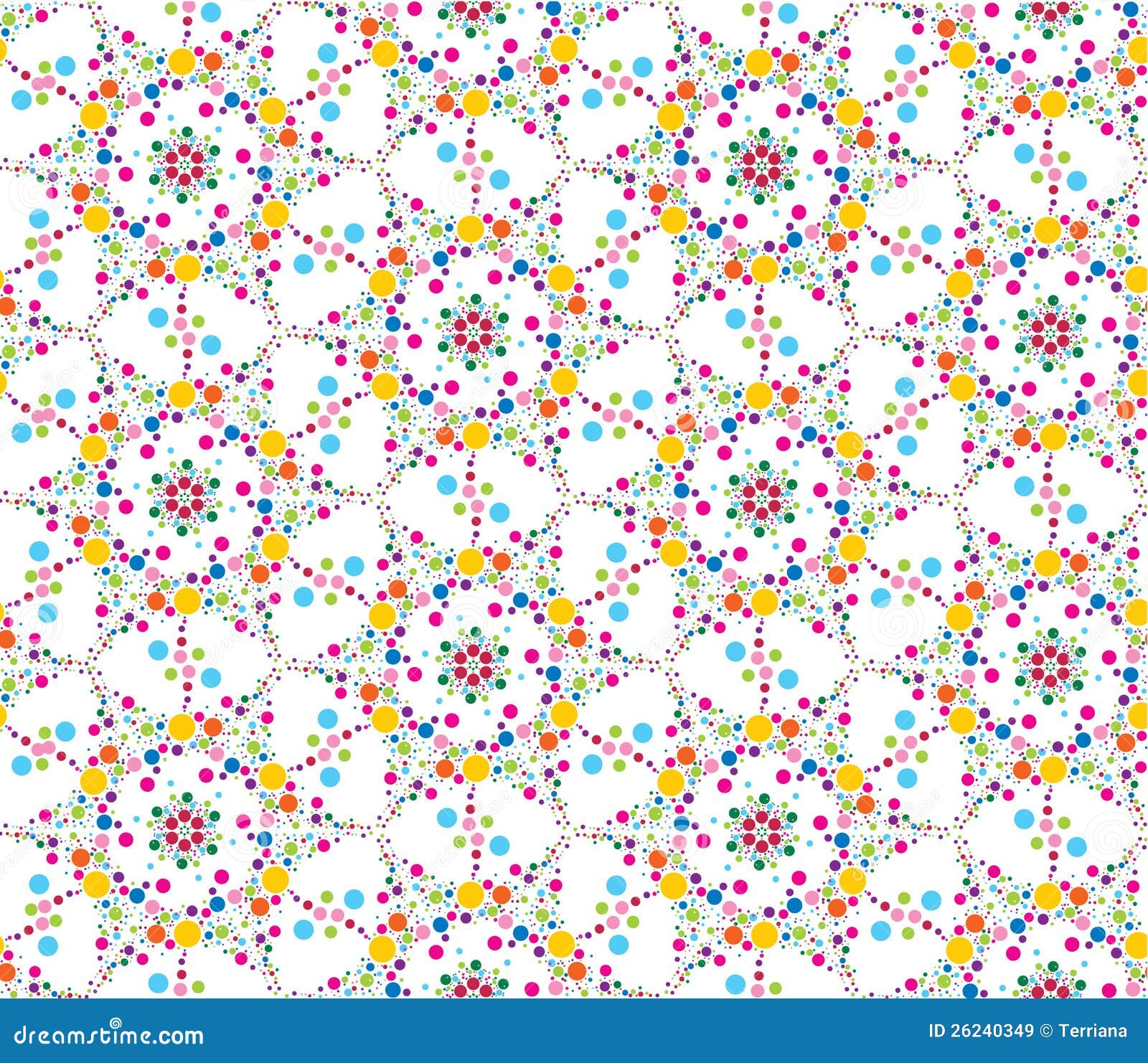 Multicolor Seamless Floral Mosaic Pattern Stock Illustration ...