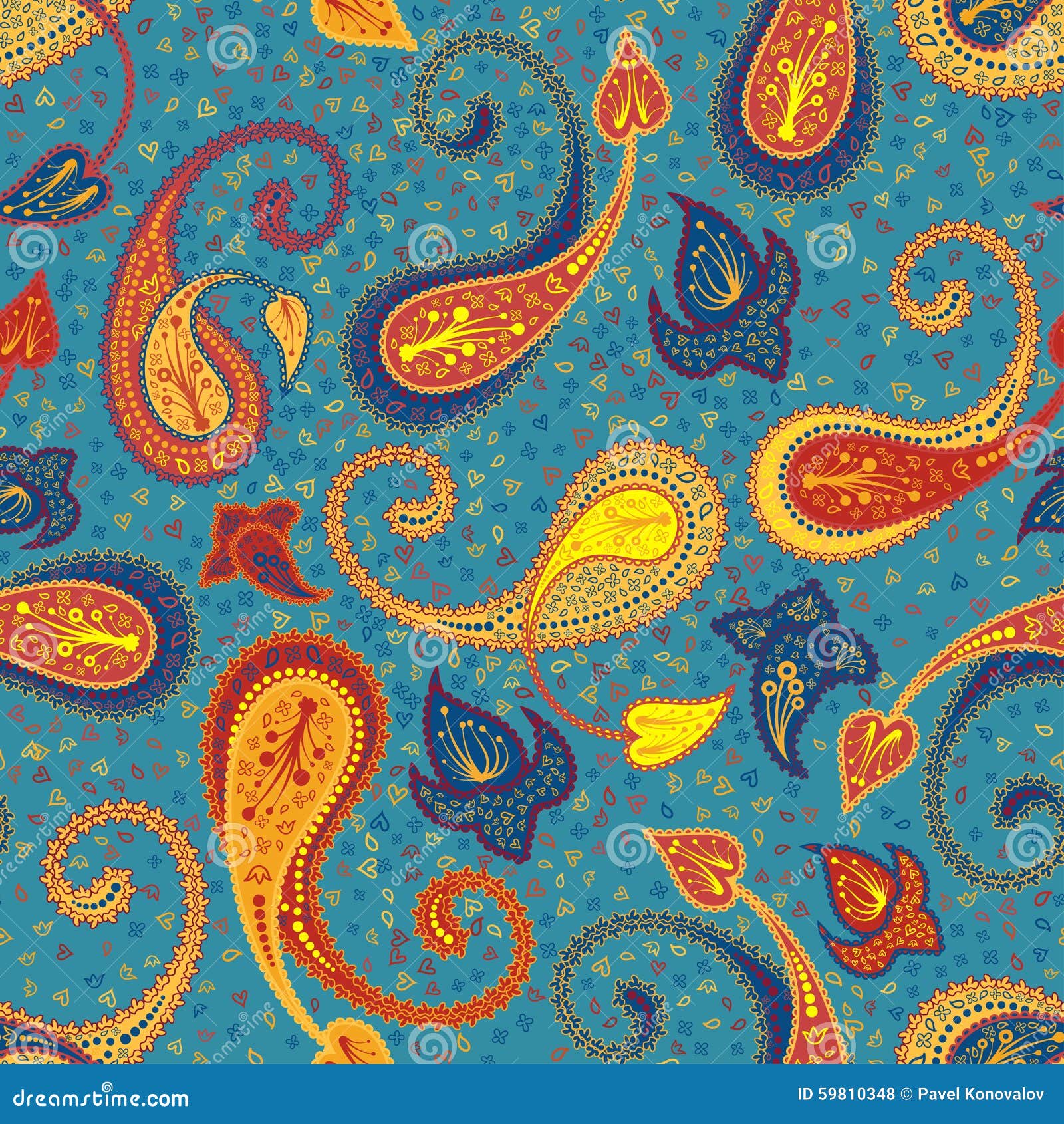 Multicolor Seamless Paisley Pattern Stock Vector - Illustration of ...