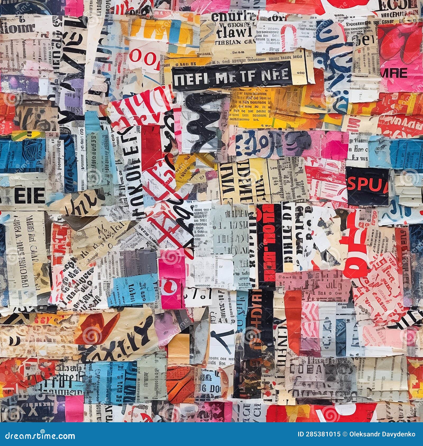 Collage Of Old Newspapers Depicting Different Animals And A Large ...