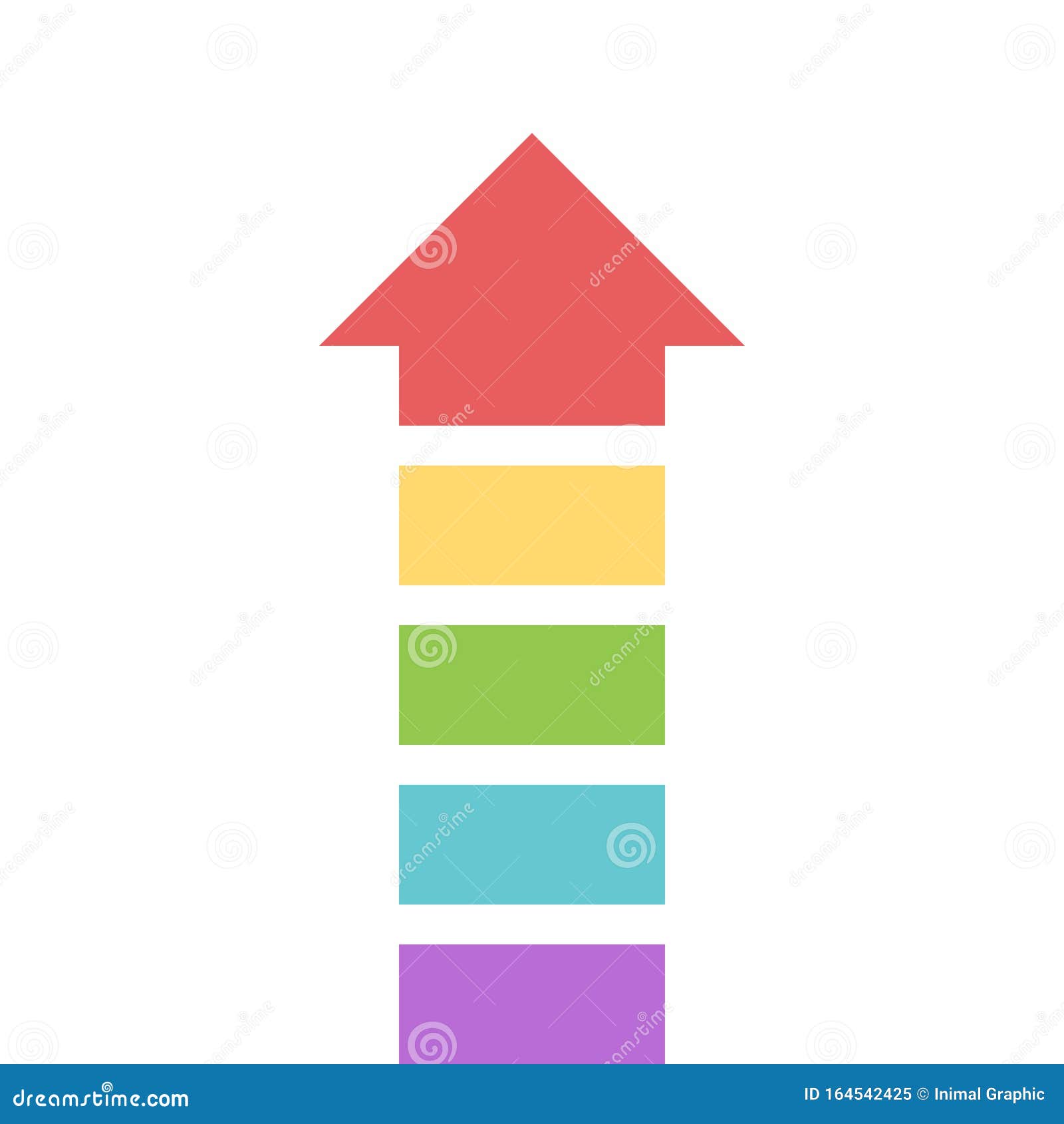 Multicolor Segmented Vertical Arrow Stock Vector - Illustration of grow ...