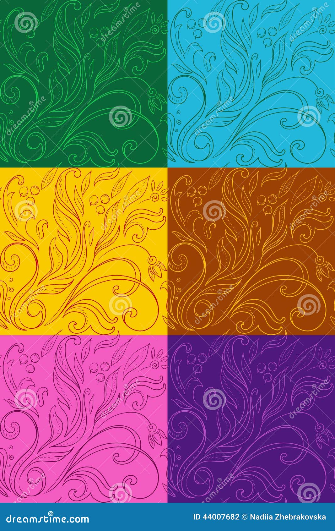 Multicolor Set of Patterns with Drawings Stock Vector - Illustration of ...