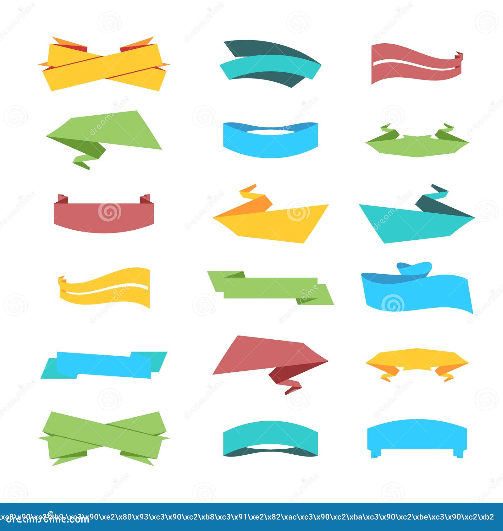 Multicolor Set of Ribbons and Labels in Vector. Stock Illustration ...