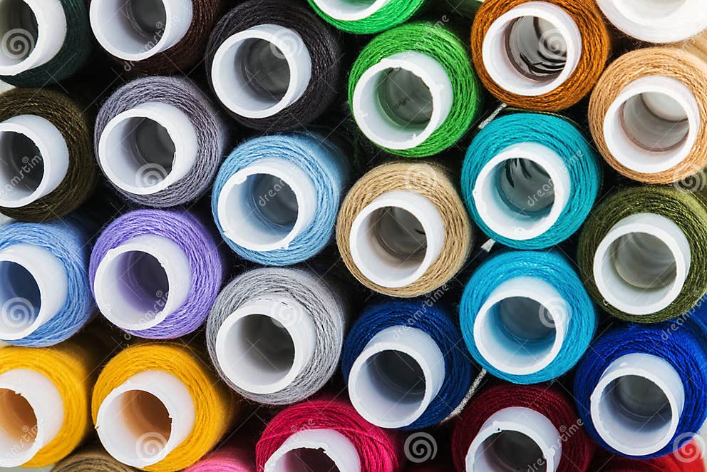 Multicolor Sewing Threads Background Stock Photo - Image of bobbin ...