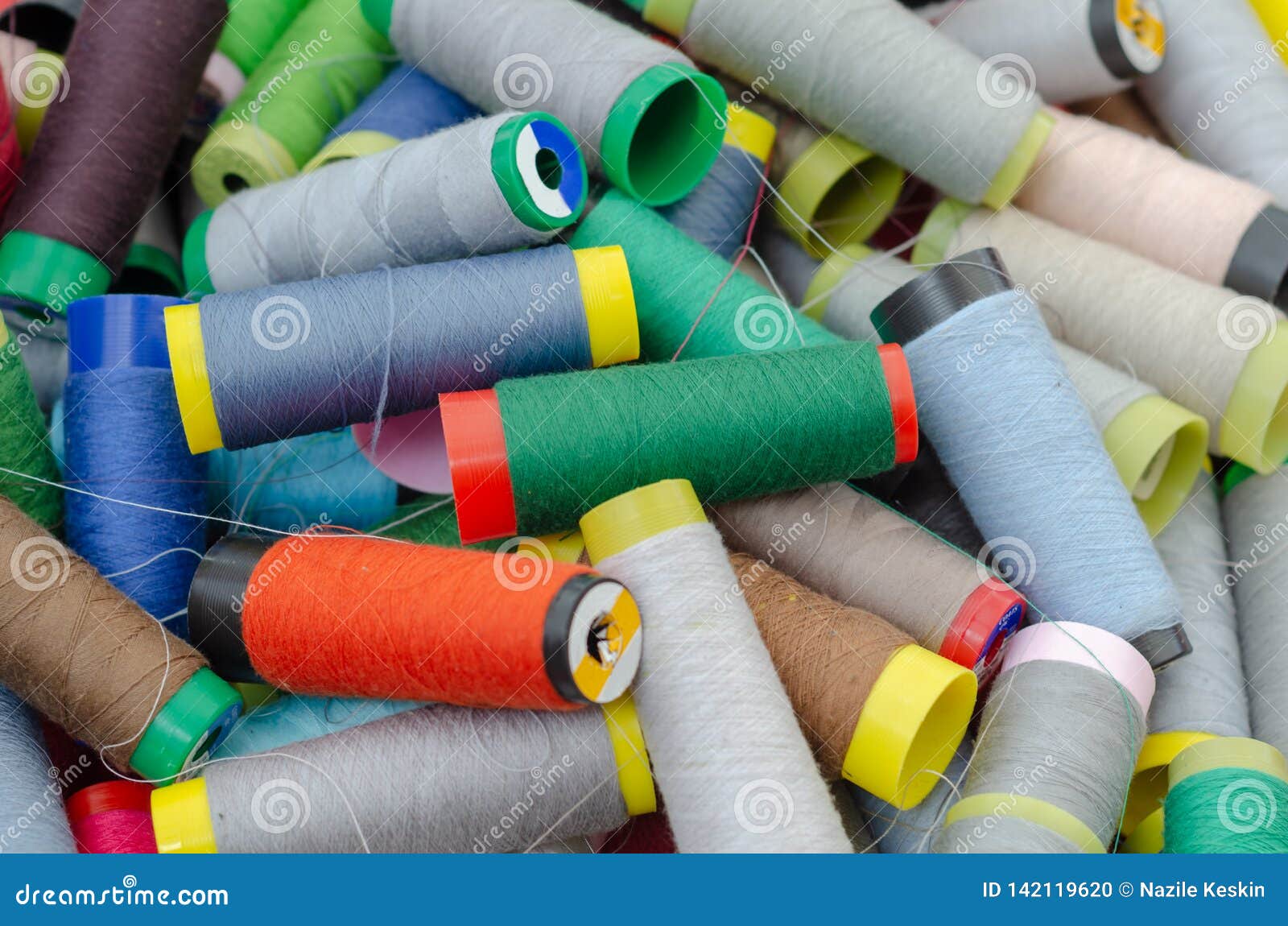 Multicolor sewing threads stock photo. Image of horizontal - 142119620