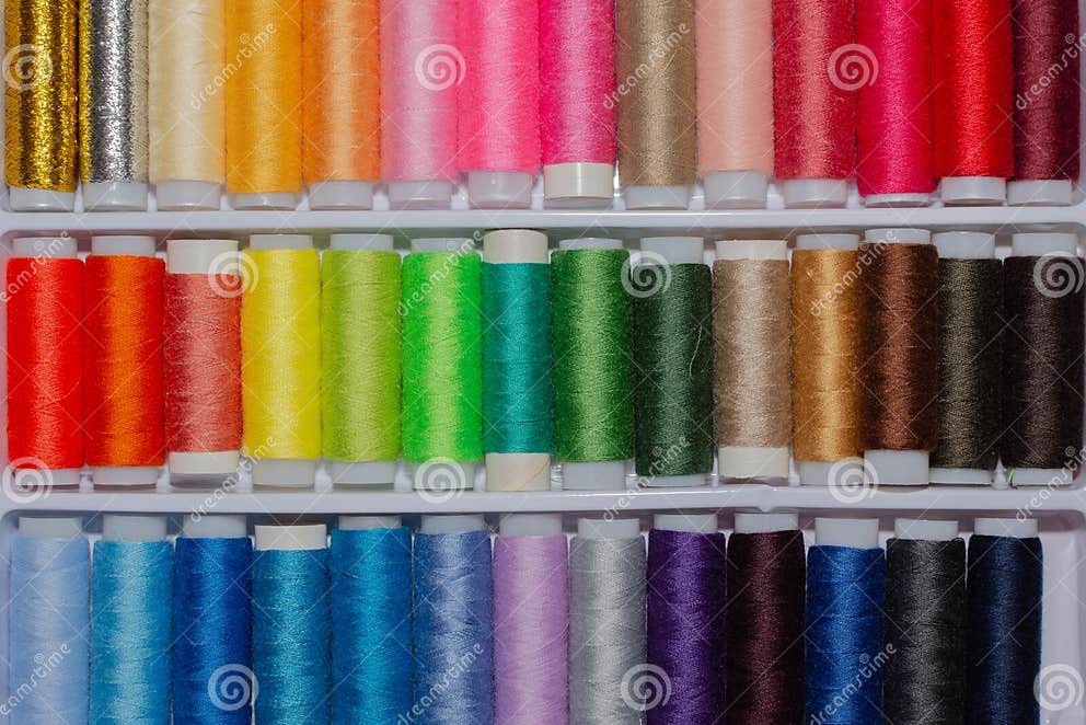 Multicolor sewing threads stock image. Image of colors - 131299857