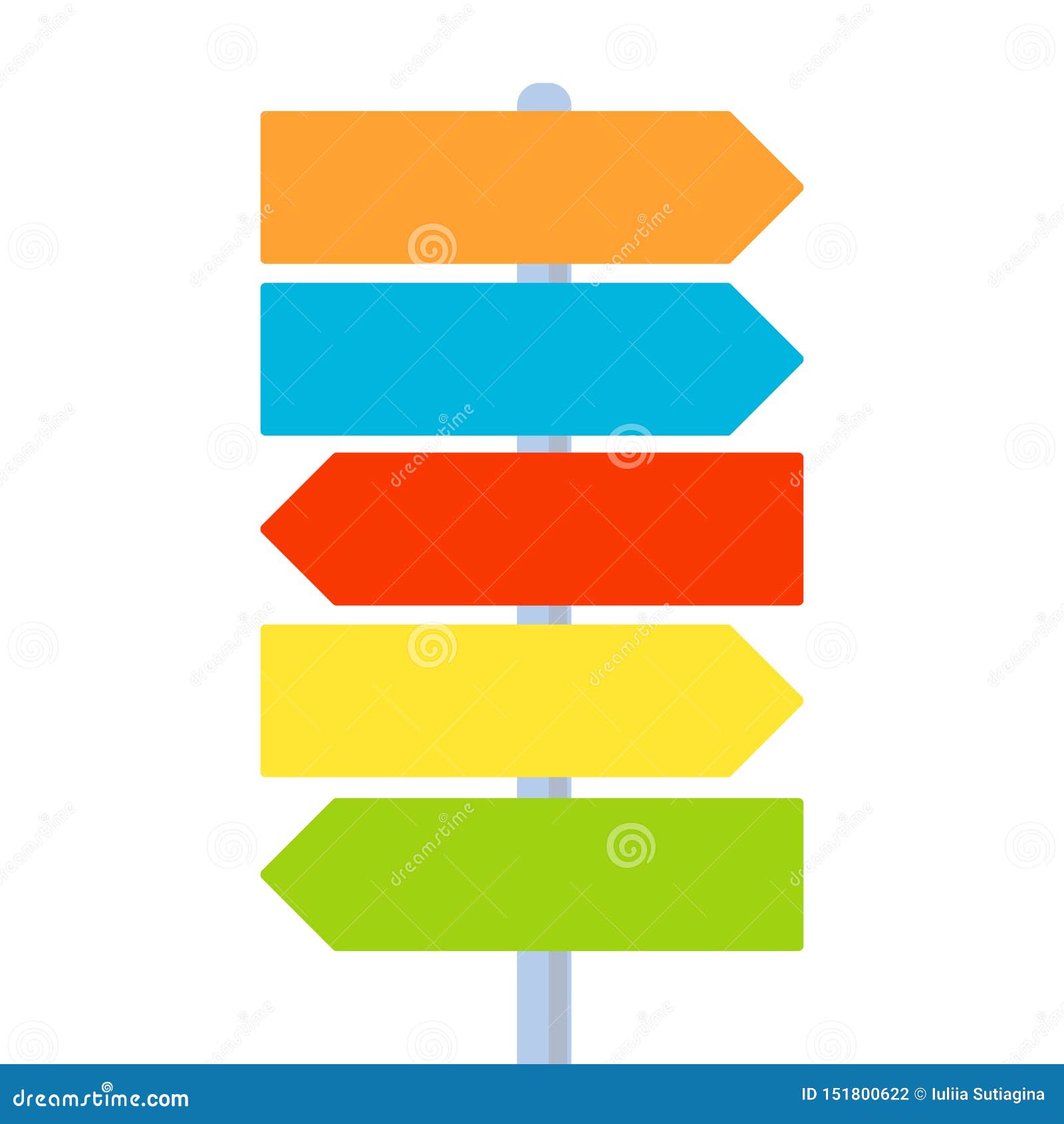 Multicolor Sign Directional Pointer. Navigation Arrow, Left and Right ...