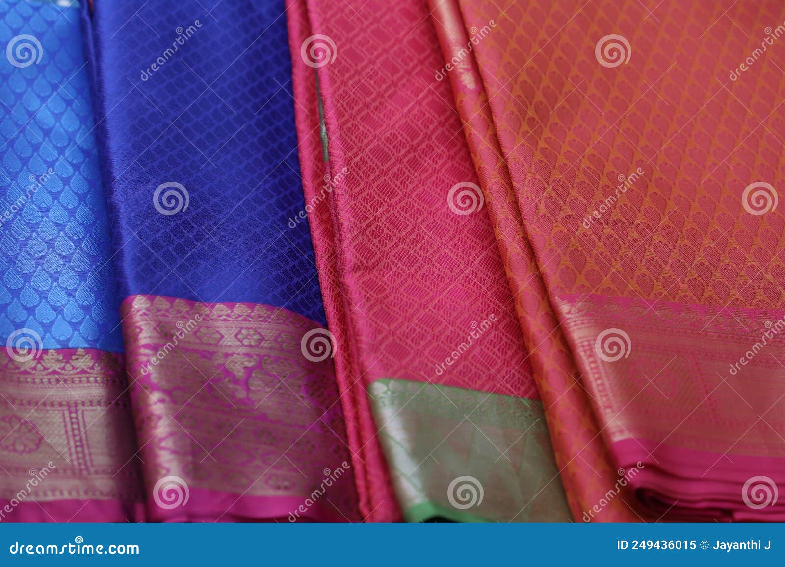 Multicolor silk sarees stock image. Image of cloth, design - 249436015