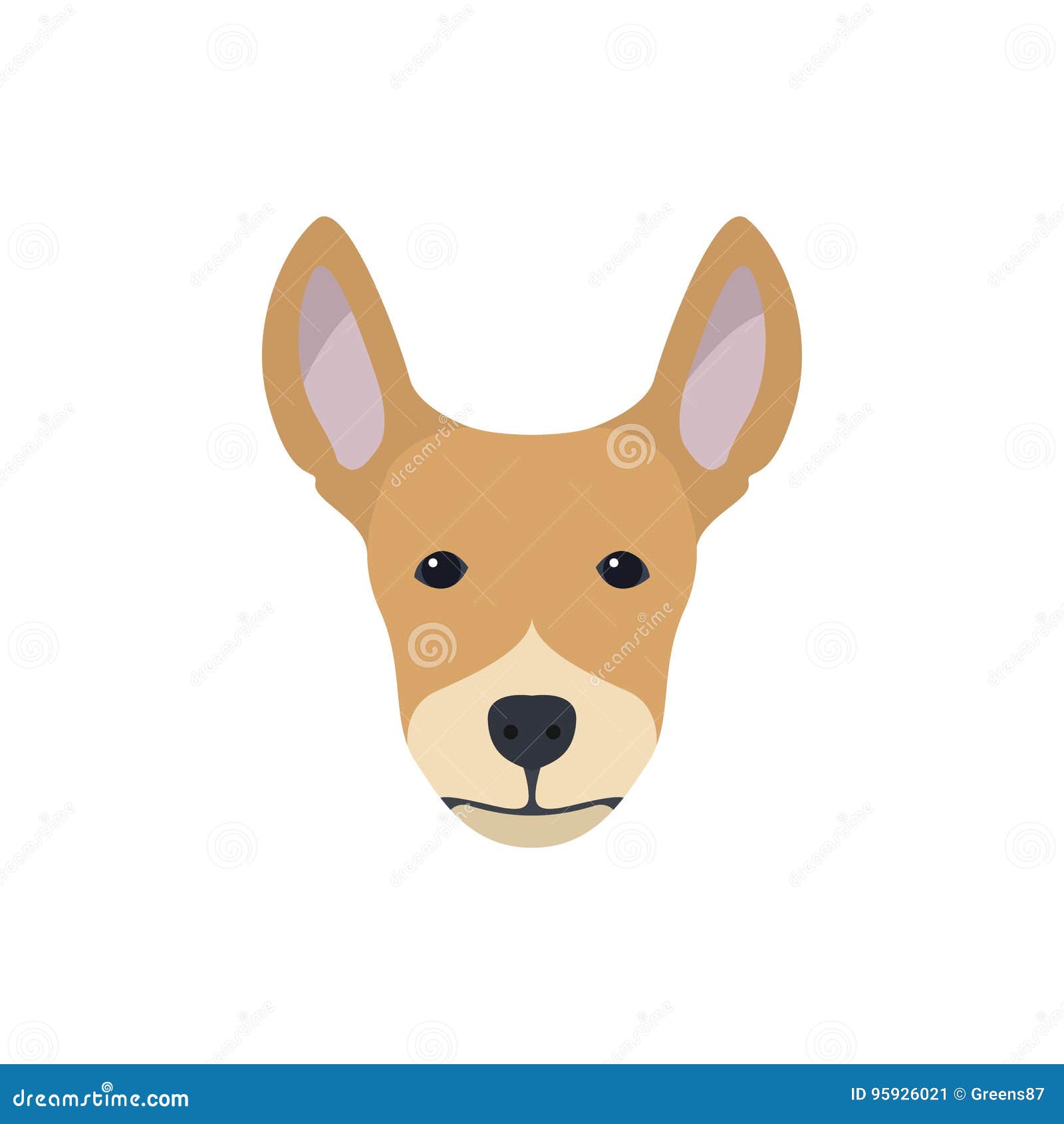 Multicolor Simple Dog Head Silhouette. Stock Vector - Illustration of ...