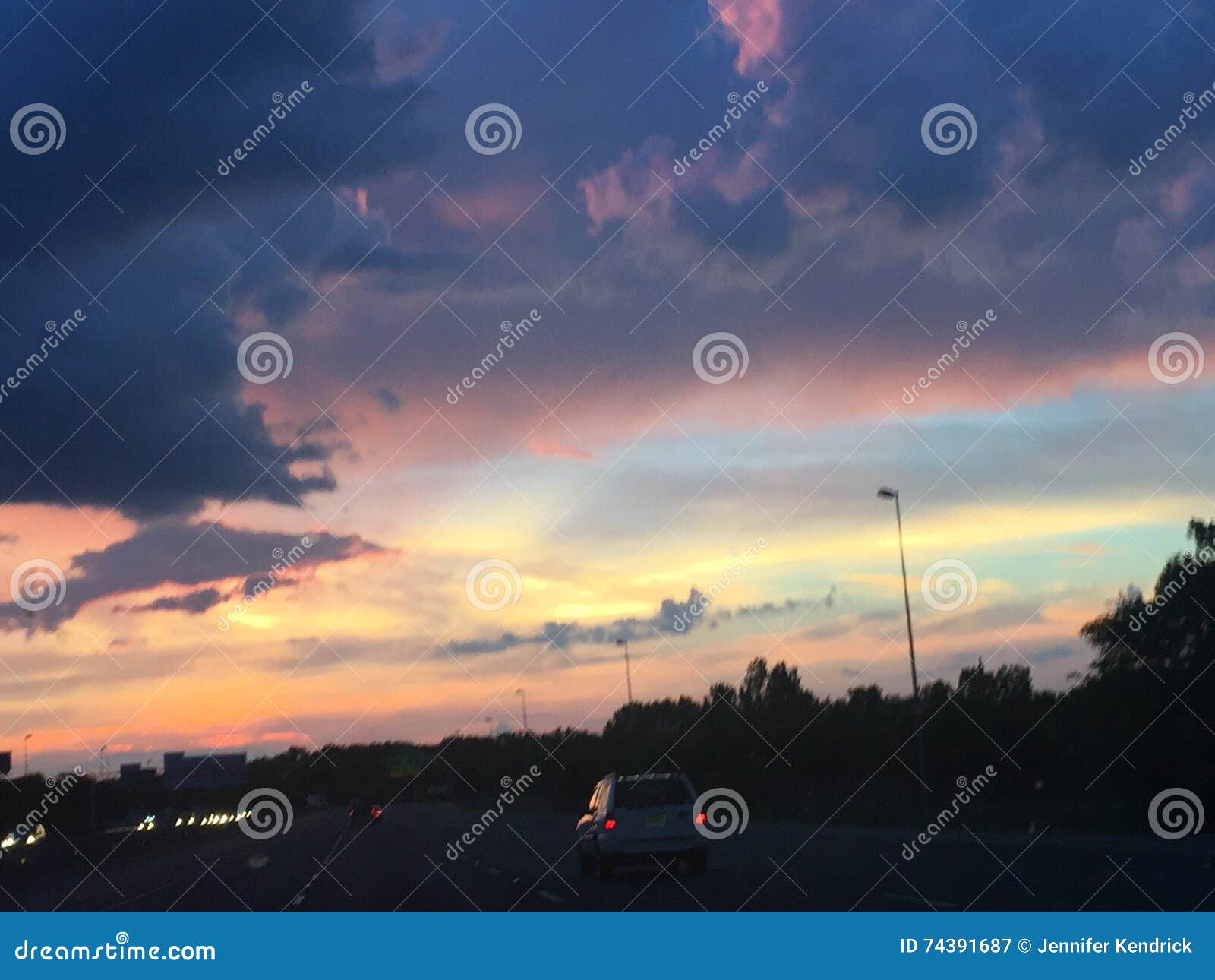 Multicolor sky stock image. Image of sunset, clouds, multicolor - 74391687