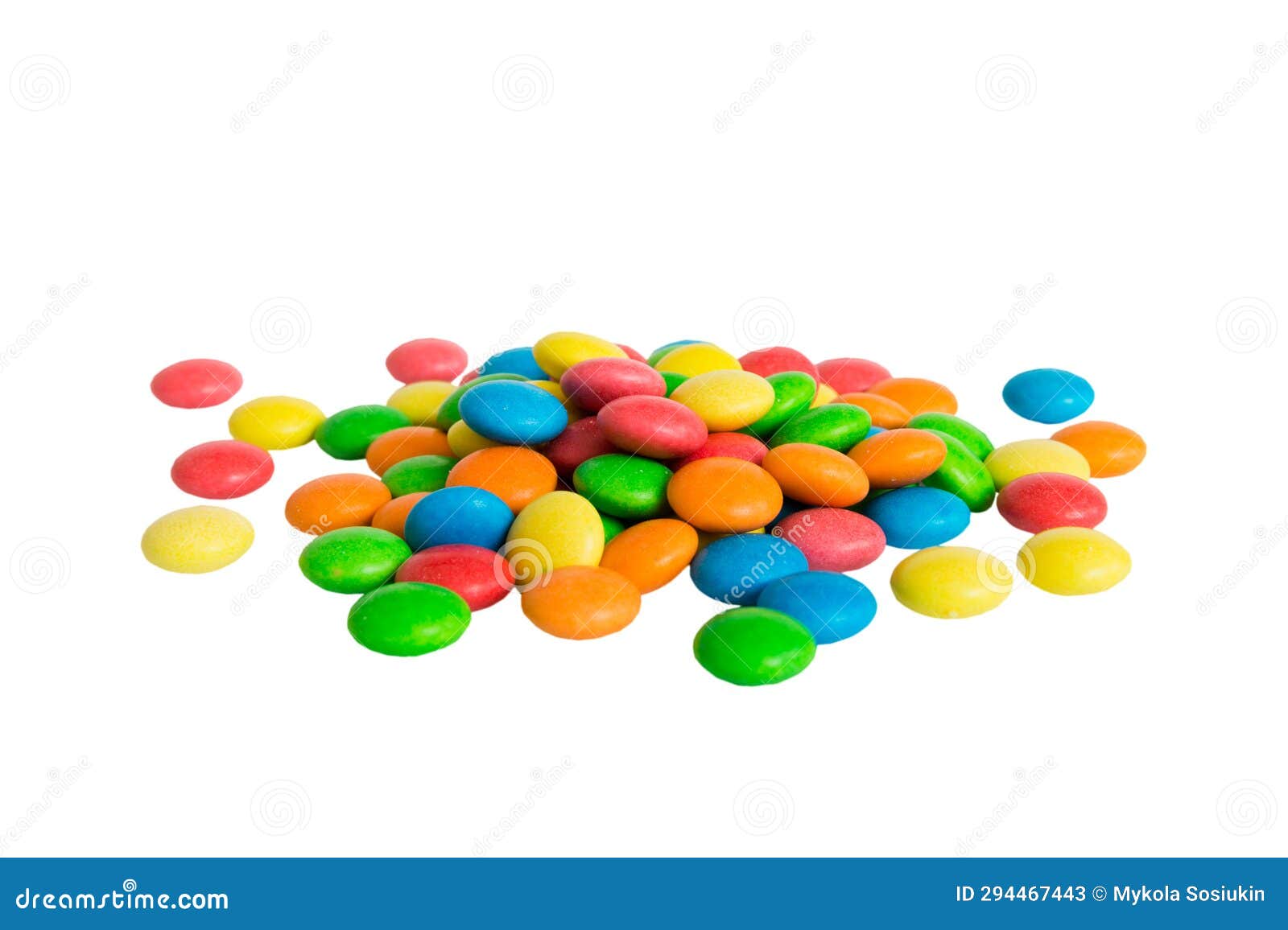 Multicolor Small Mixed Colored Chocolate Coated Candies, Isolated on ...