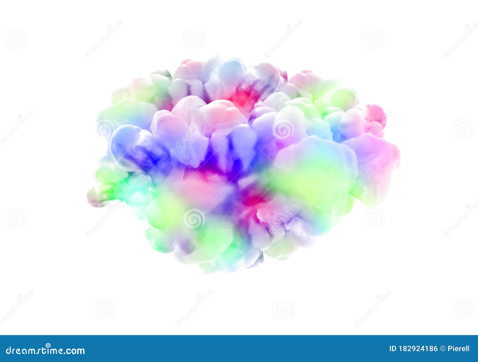 Multicolor Smoke on White Background. 3d Illustration, 3d Rendering ...