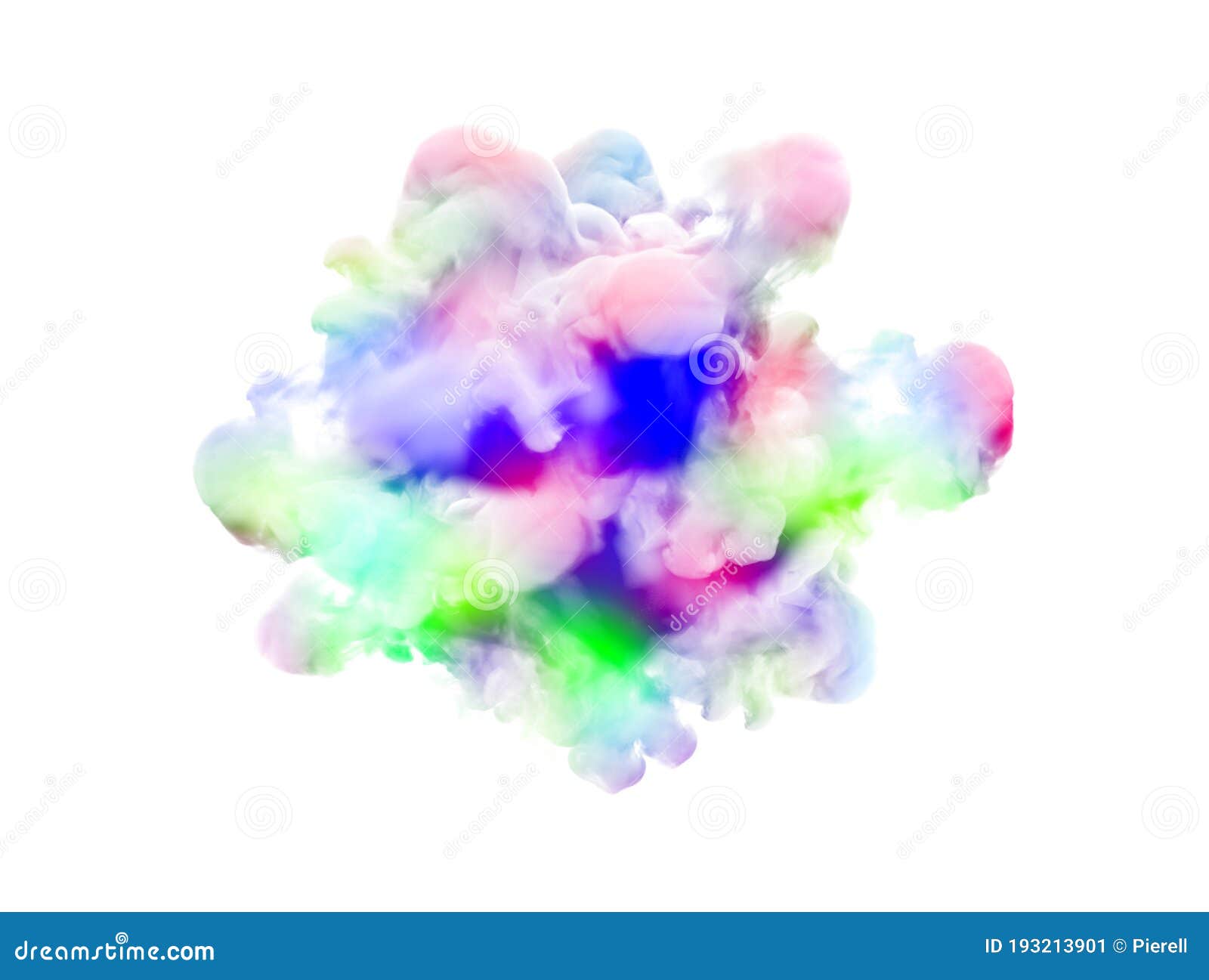 Multicolor Smoke on White Background. 3d Illustration, 3d Rendering ...