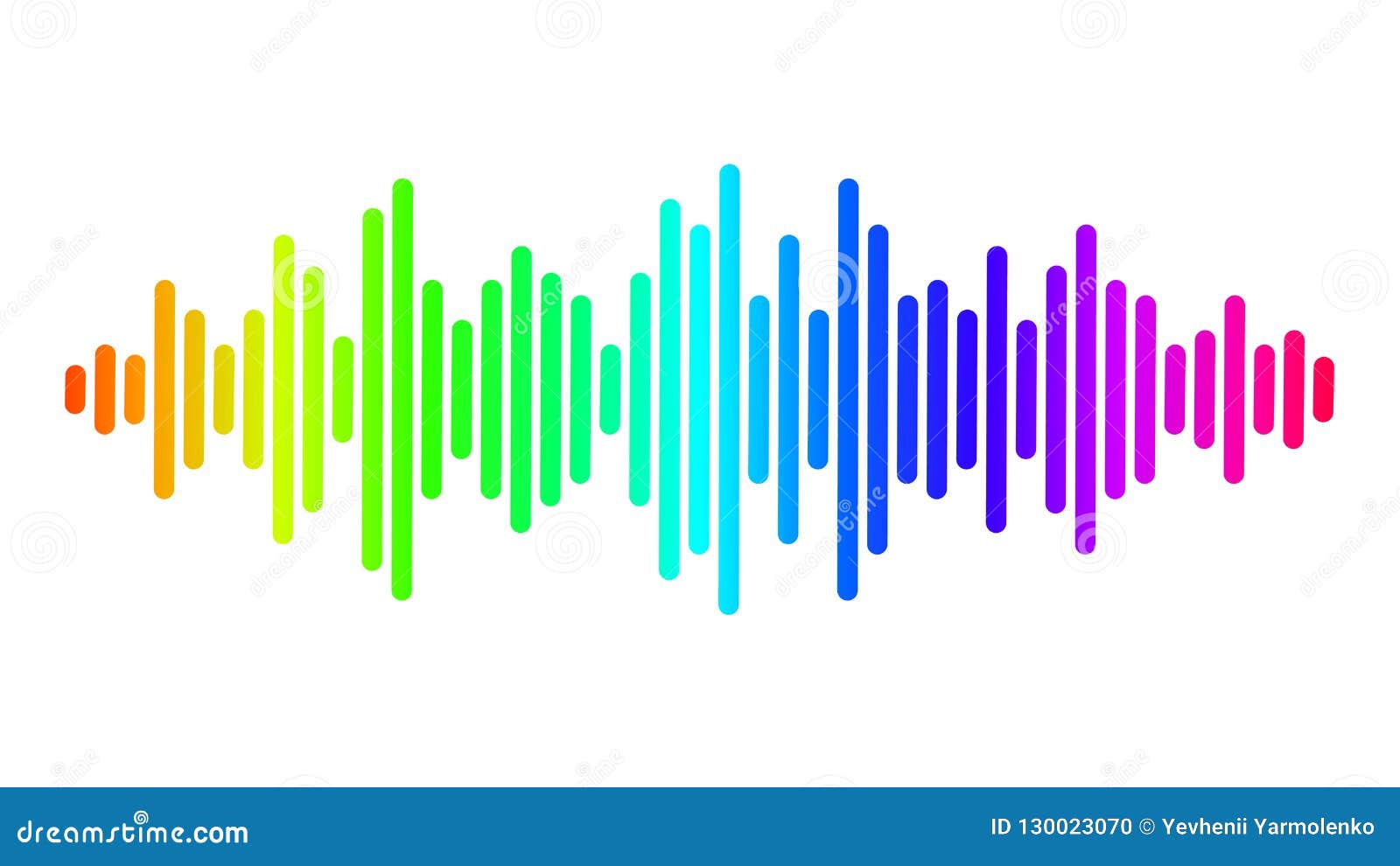 Multicolor Sound Wave with Imitation of Sound. Audio Identification ...