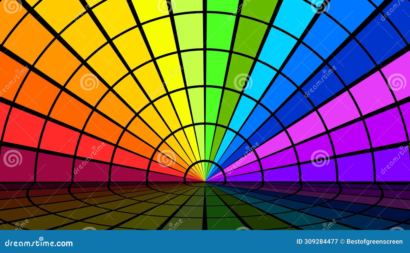 Multicolor Spectral Rainbow Half Circle Made of Several Segments with ...