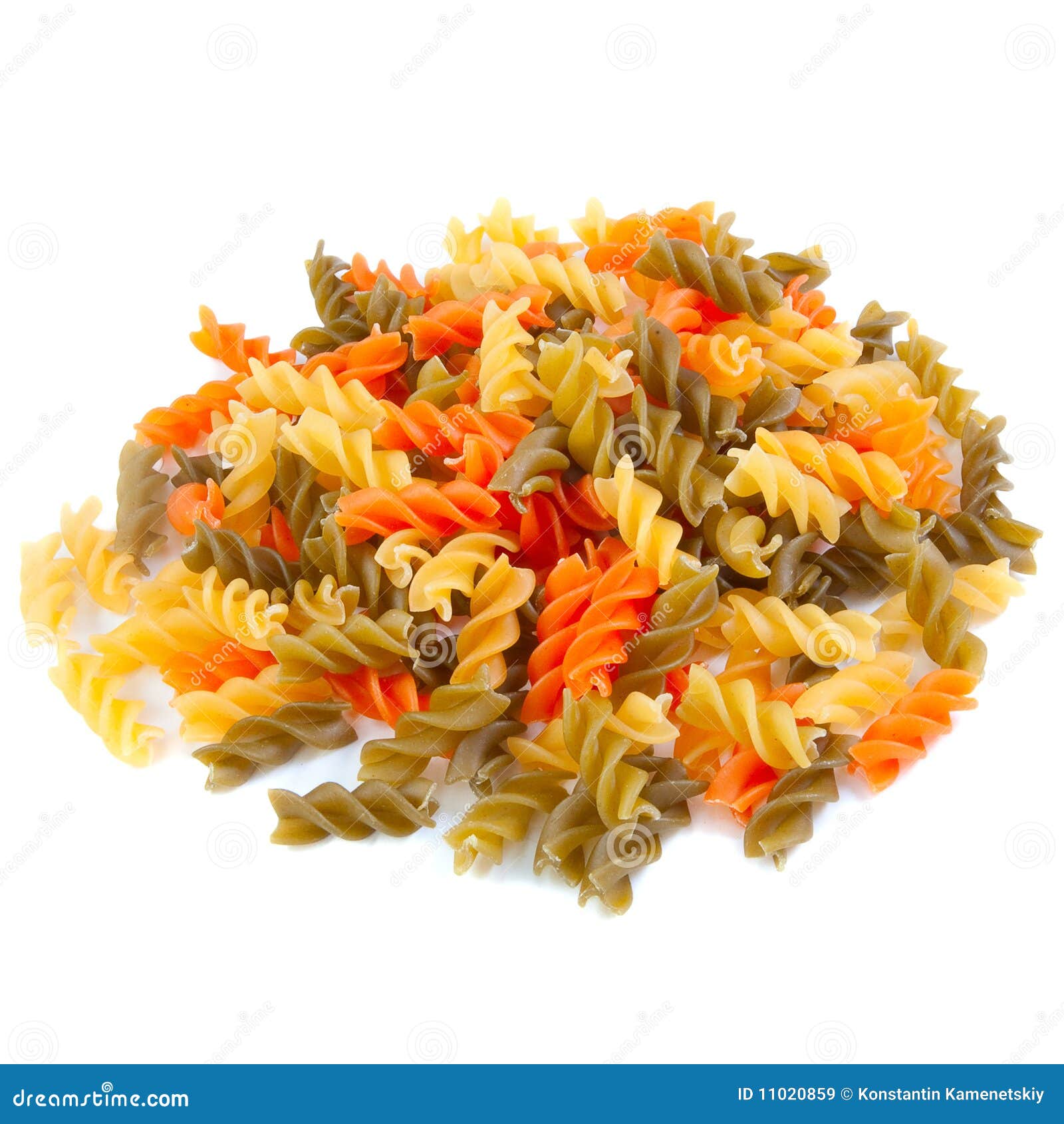 Multicolor Spiral Macaroni Beautiful Decomposed Pasta With A Bottom On ...