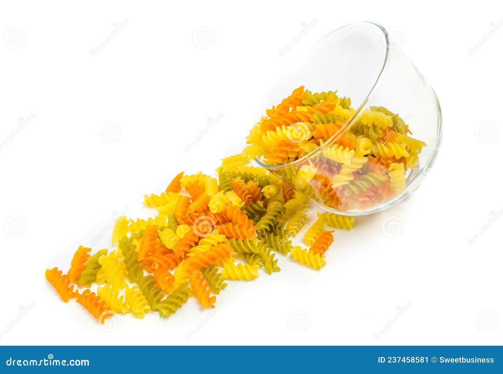 Multicolor Spiral Macaroni Isolated on White Background Stock Image ...