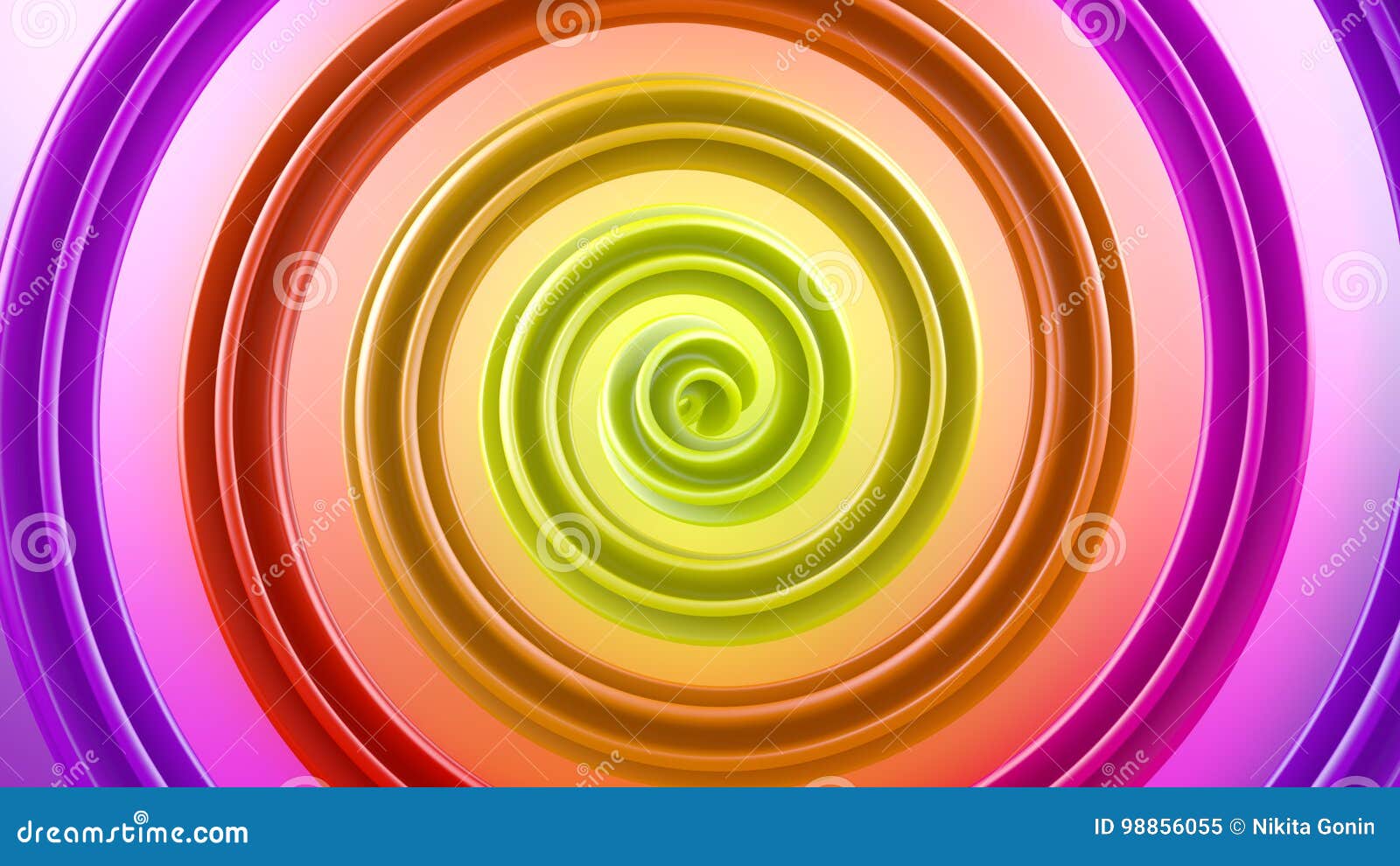 Multicolor Spiral Shape Abstract 3D Render Stock Illustration ...