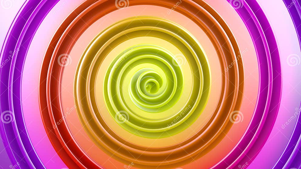 Multicolor Spiral Shape Abstract 3D Render Stock Illustration ...