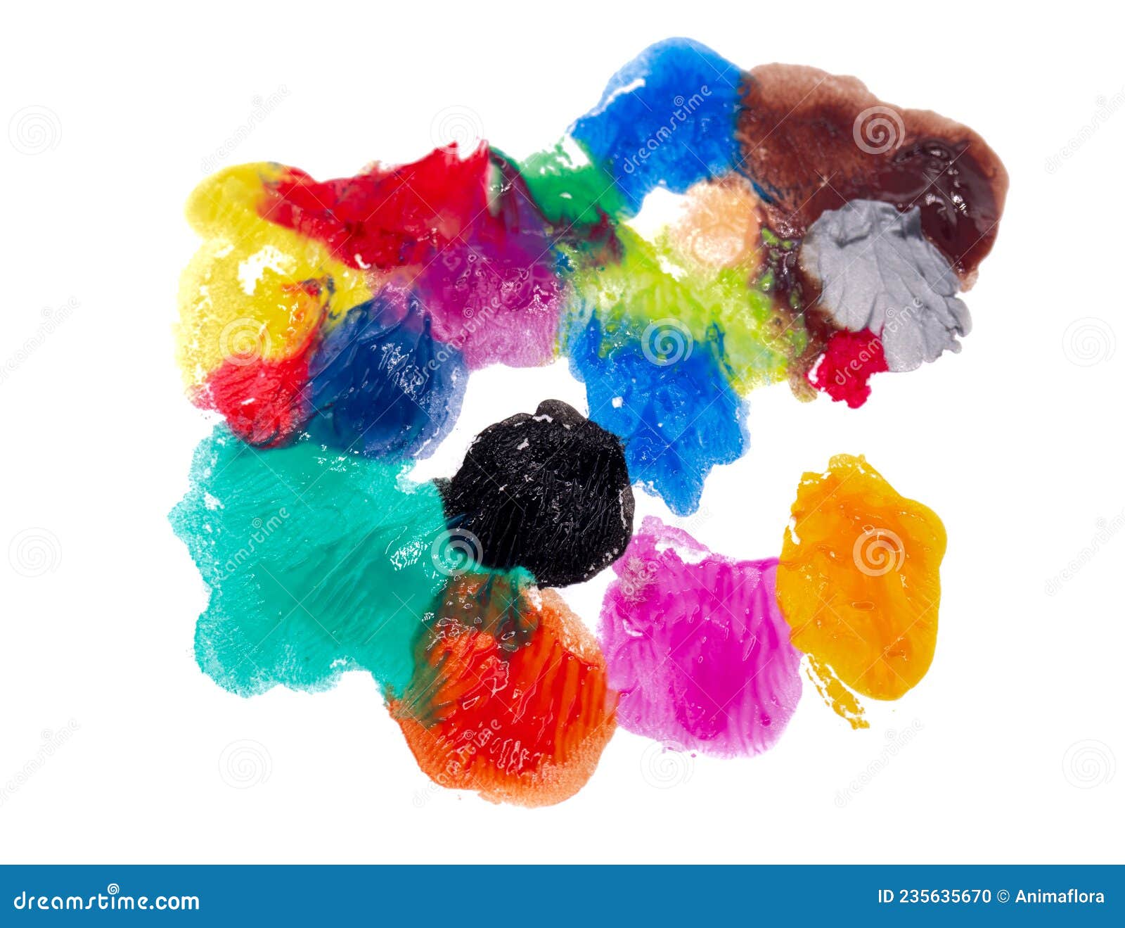 Multicolor Splash Watercolor on White Background Isolated Stock Photo ...