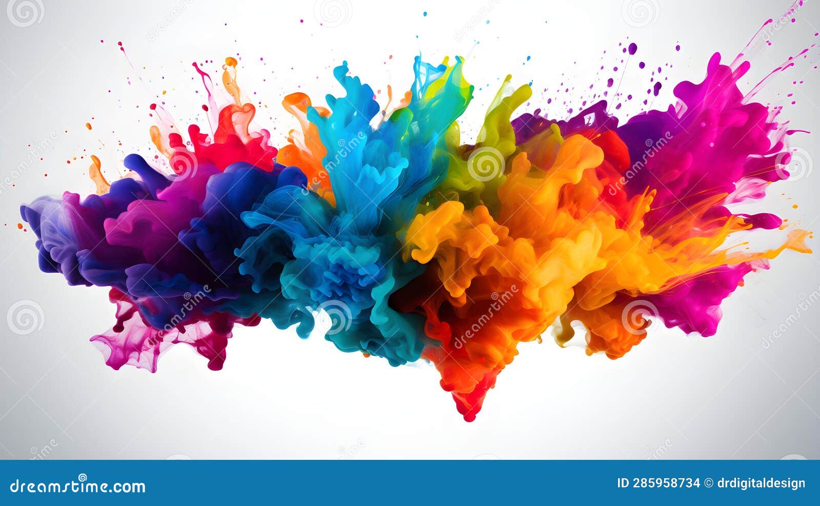 Multicolor Splash on a White Background. Artistic Color Explosion Stock ...
