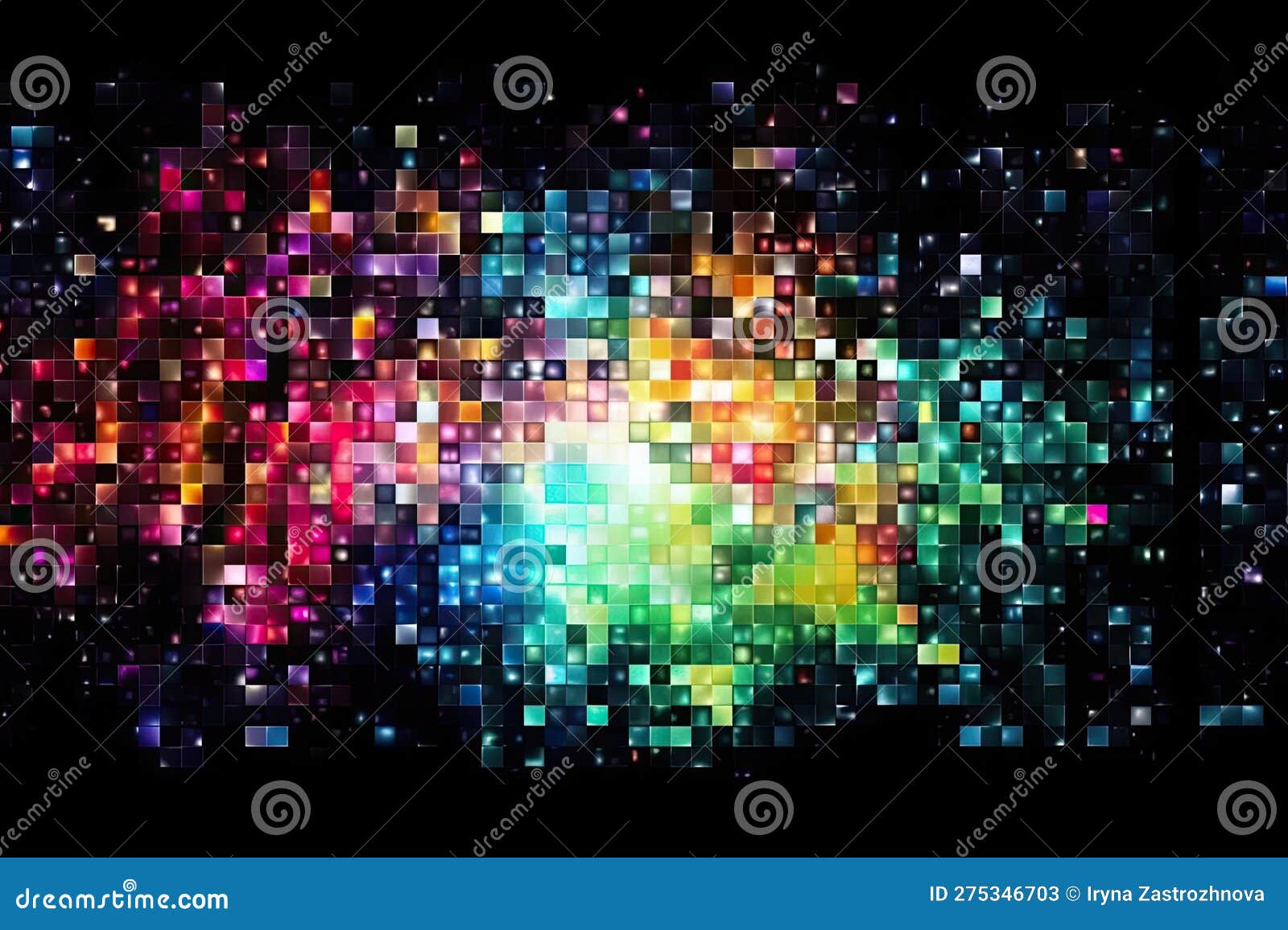 Multicolor Square Background Space Animation, Technological Art Style ...