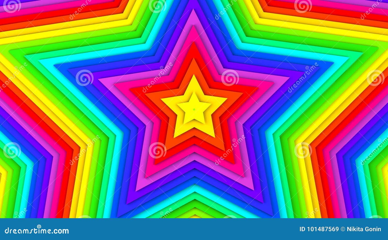 Multicolor Stars Abstract 3d Render Stock Illustration - Illustration ...