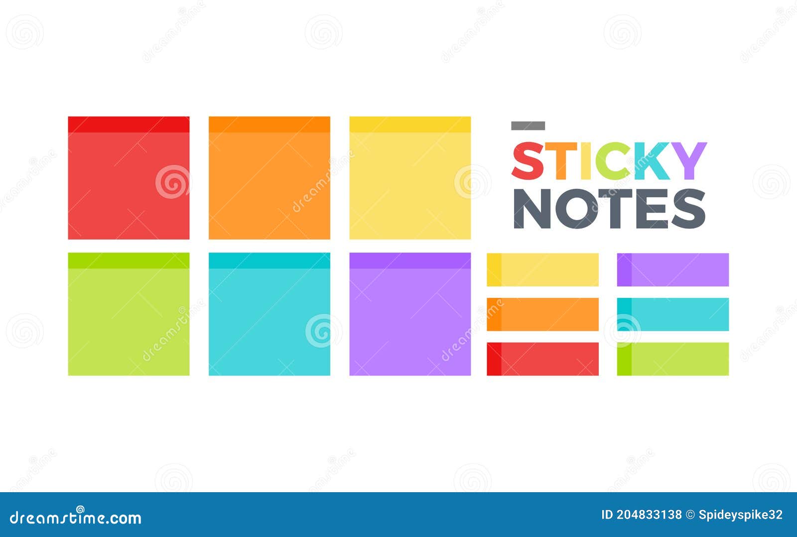 Multicolor Sticky Notes. Isolated Vector Illustration Stock Vector ...
