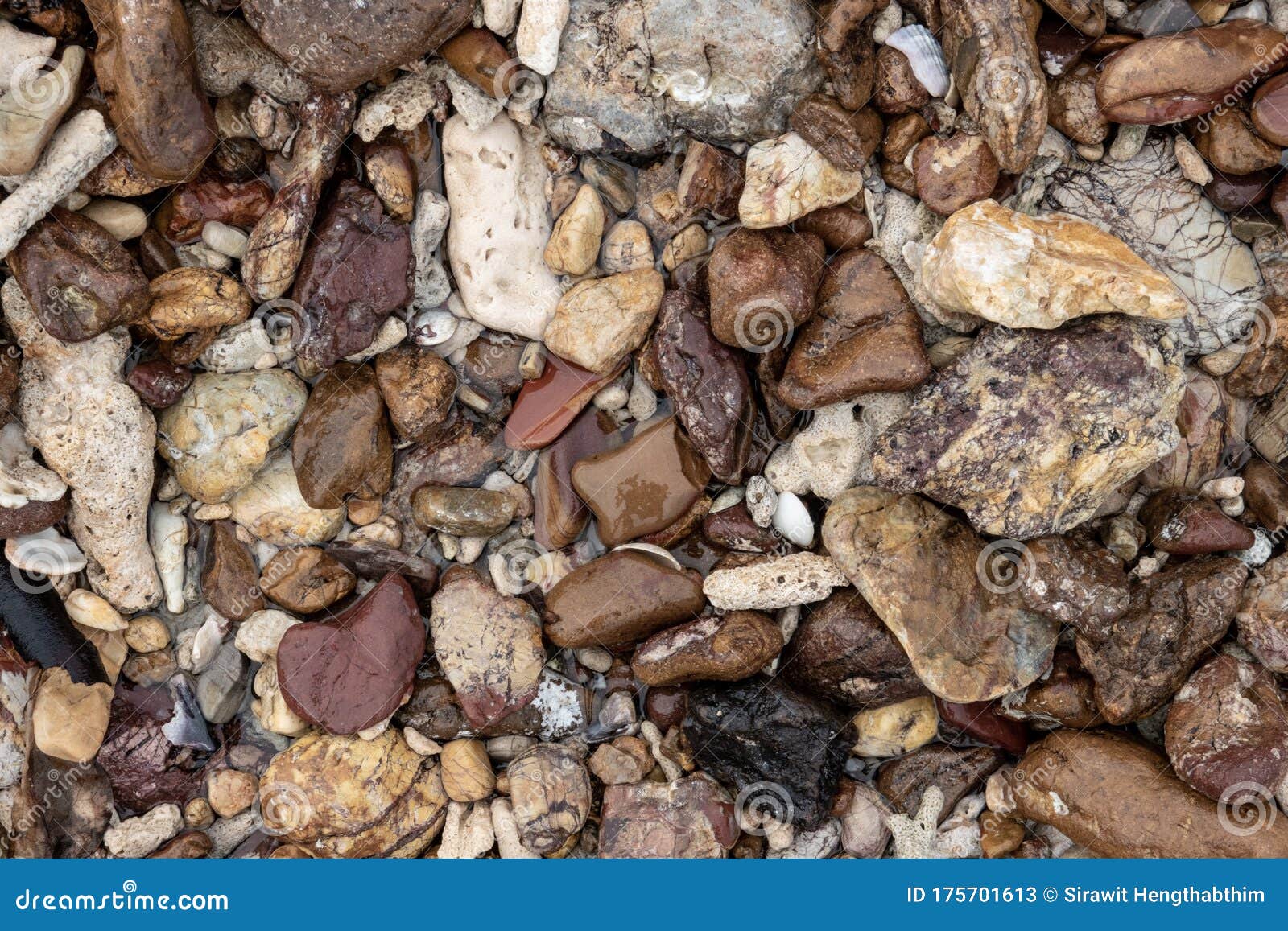 Multicolor Stones of Different Shapes and Size. Small Rocks on Beach ...
