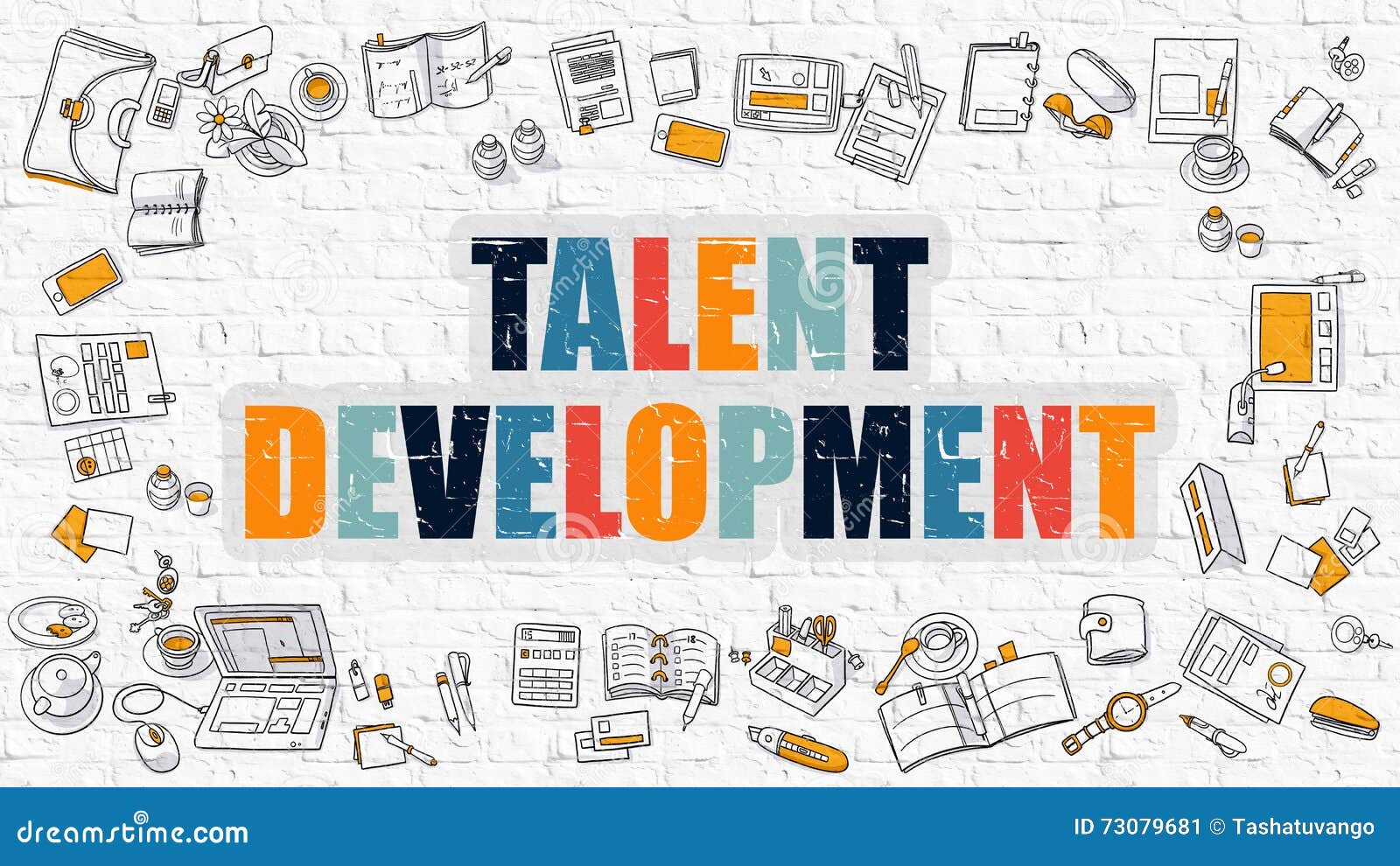 Talent Development Through Magnifying Glass. Doodle Design. Stock ...