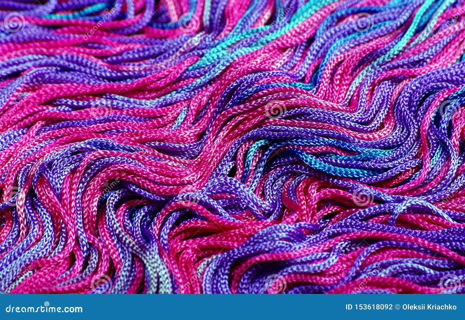Multicolor Thread Texture Background. Blue and Purple Thread Close-up ...