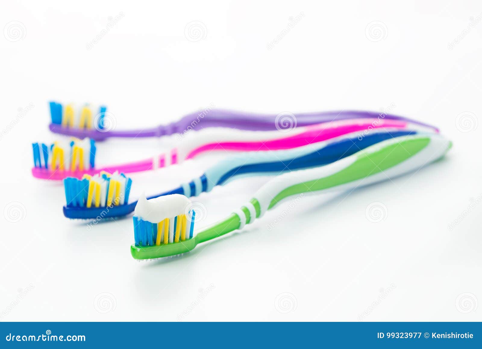 Multicolor Toothbrushes Isolated Stock Image - Image of toothpaste ...