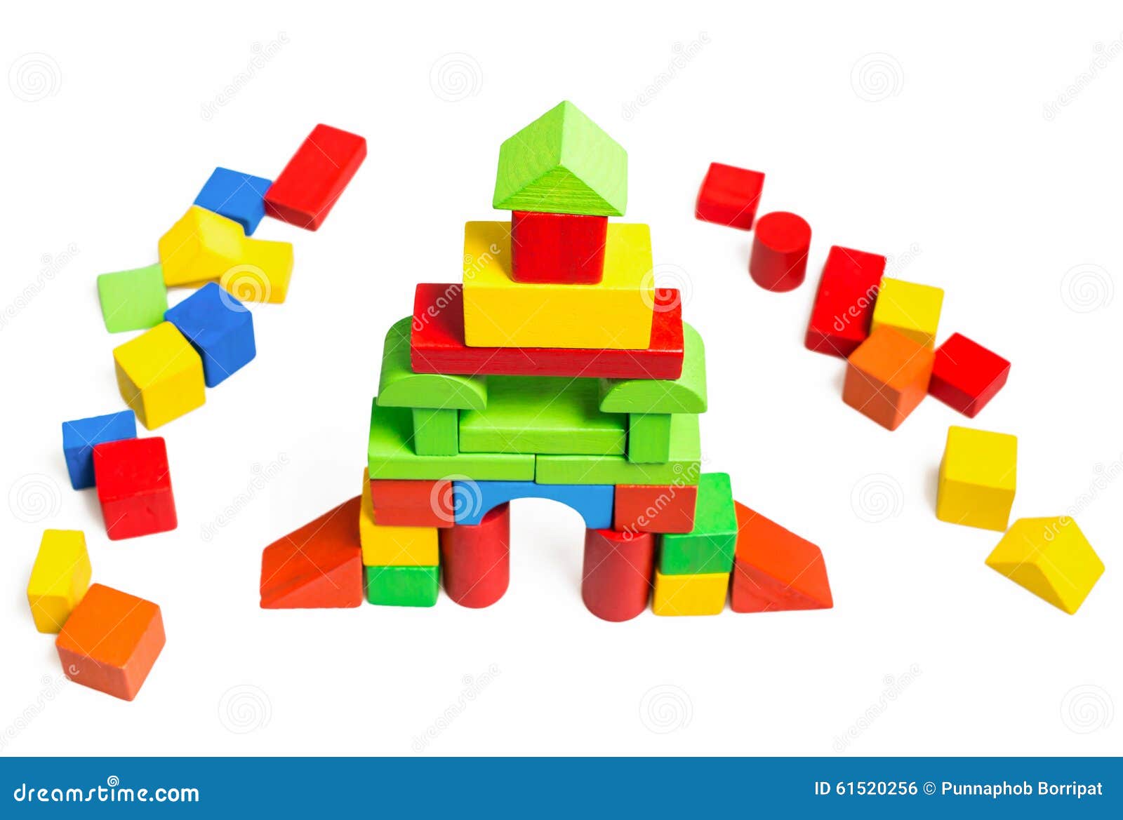 Multicolor toy blocks stock photo. Image of game, childhood - 61520256