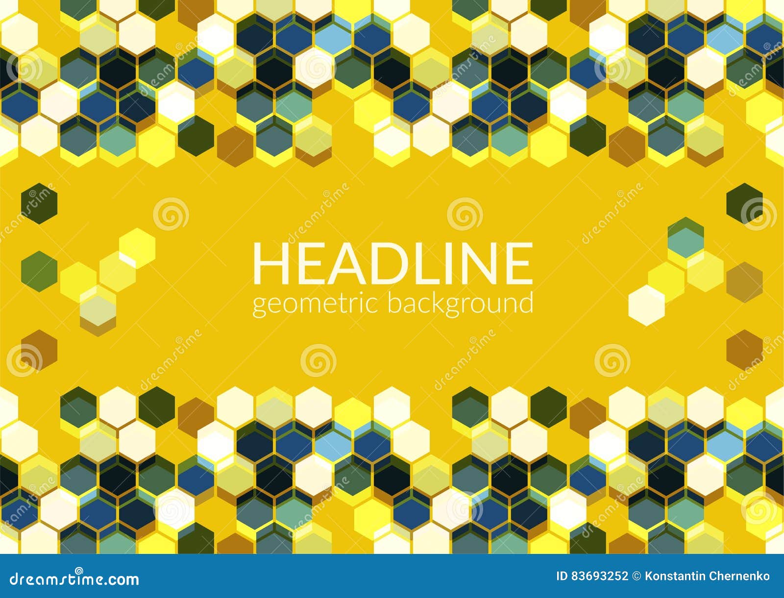 Multicolor Trendy Horizontal Geometric Background, Hexagons Abstract ...