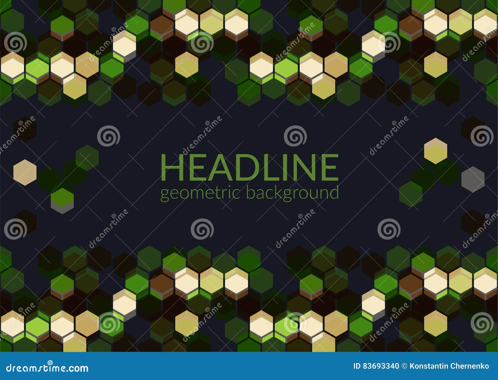 Multicolor Trendy Horizontal Geometric Background, Hexagons Abstract ...
