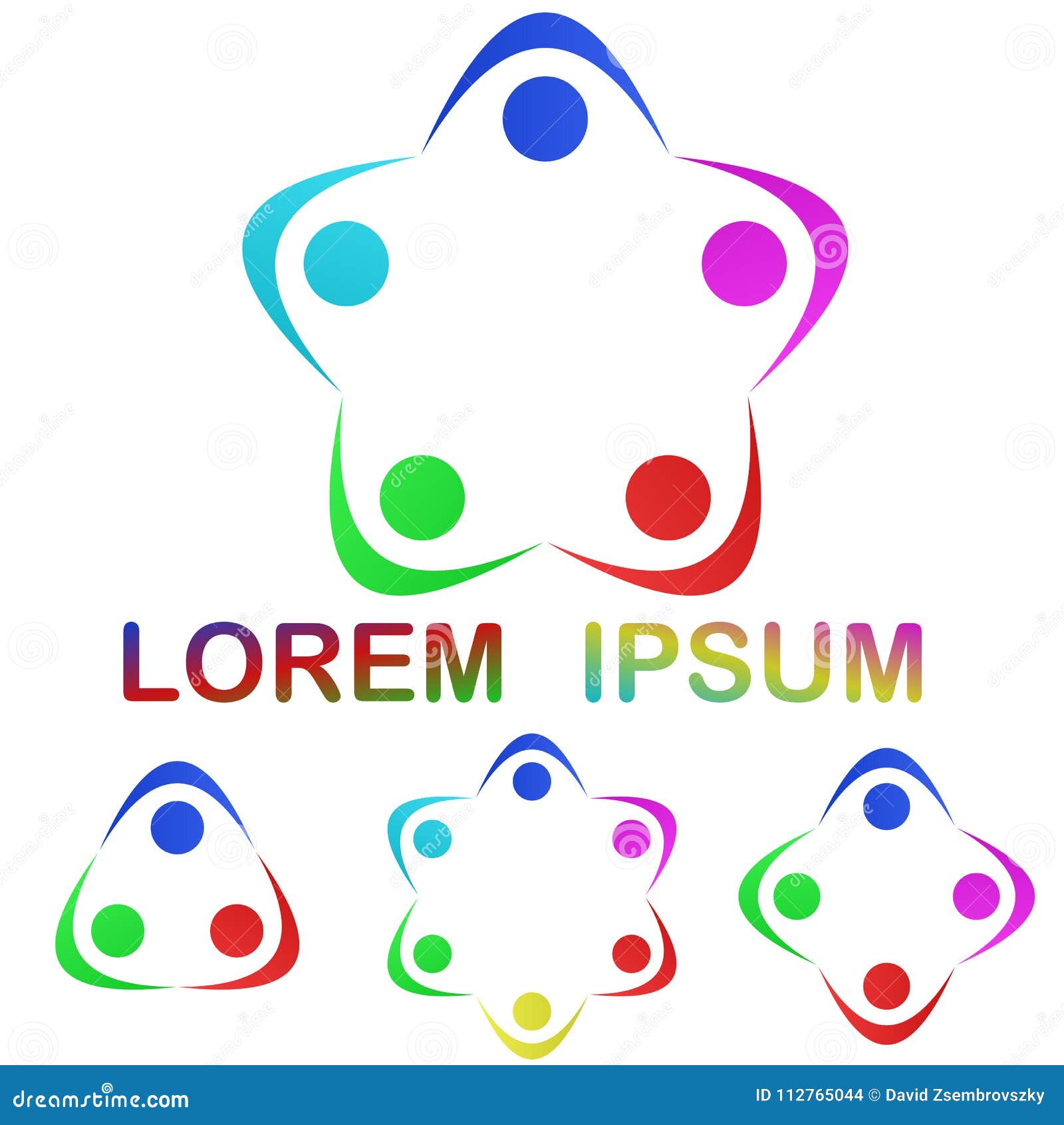 Multicolor Unity Logo Icon Design Set Stock Vector - Illustration of ...