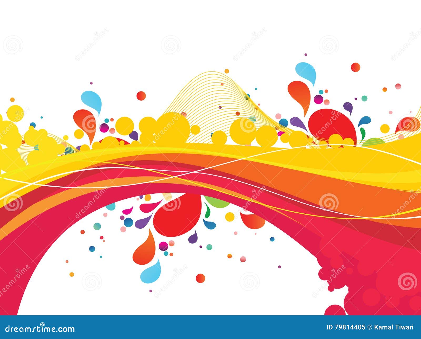 A Multicolor Vector Abstract Waves on the White Background. Stock ...