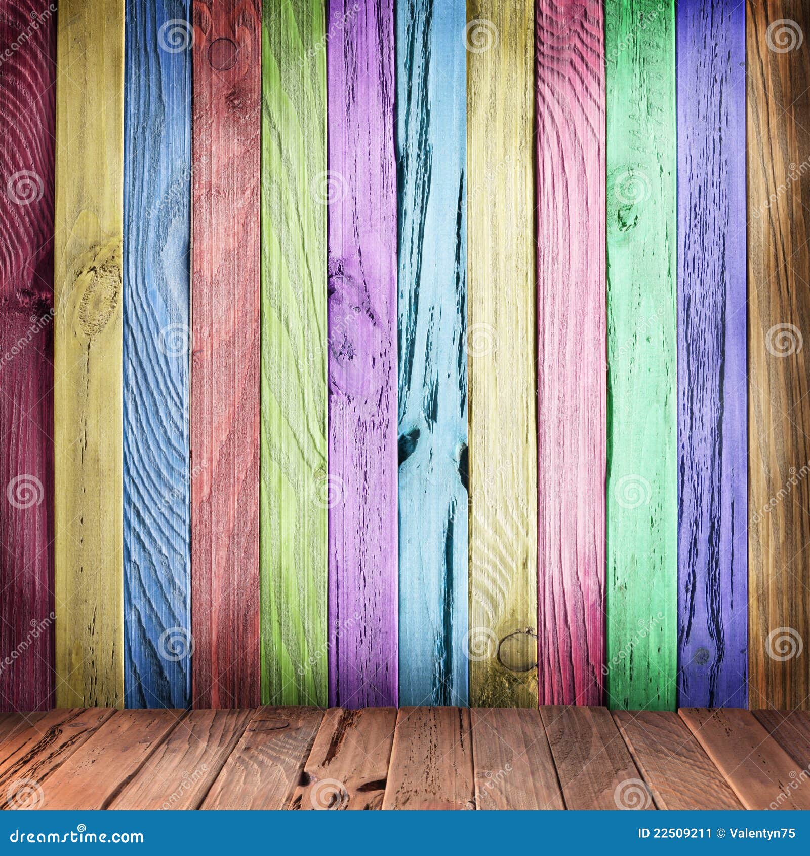 Multicolor Wall of Wooden Planks. Stock Image - Image of exterior ...