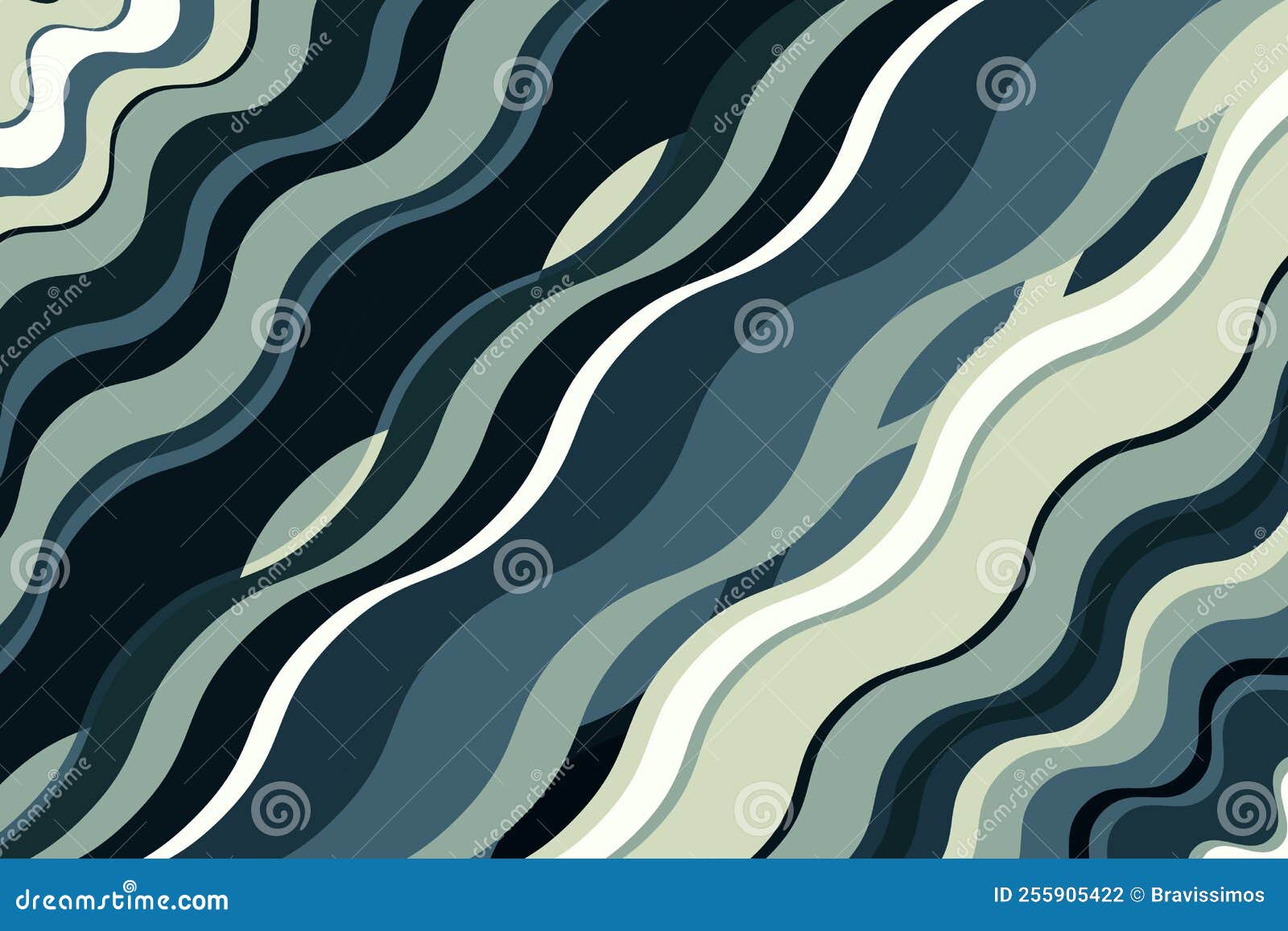 Multicolor Wave Abstract Art Background Shape. Backdrop Illustration ...