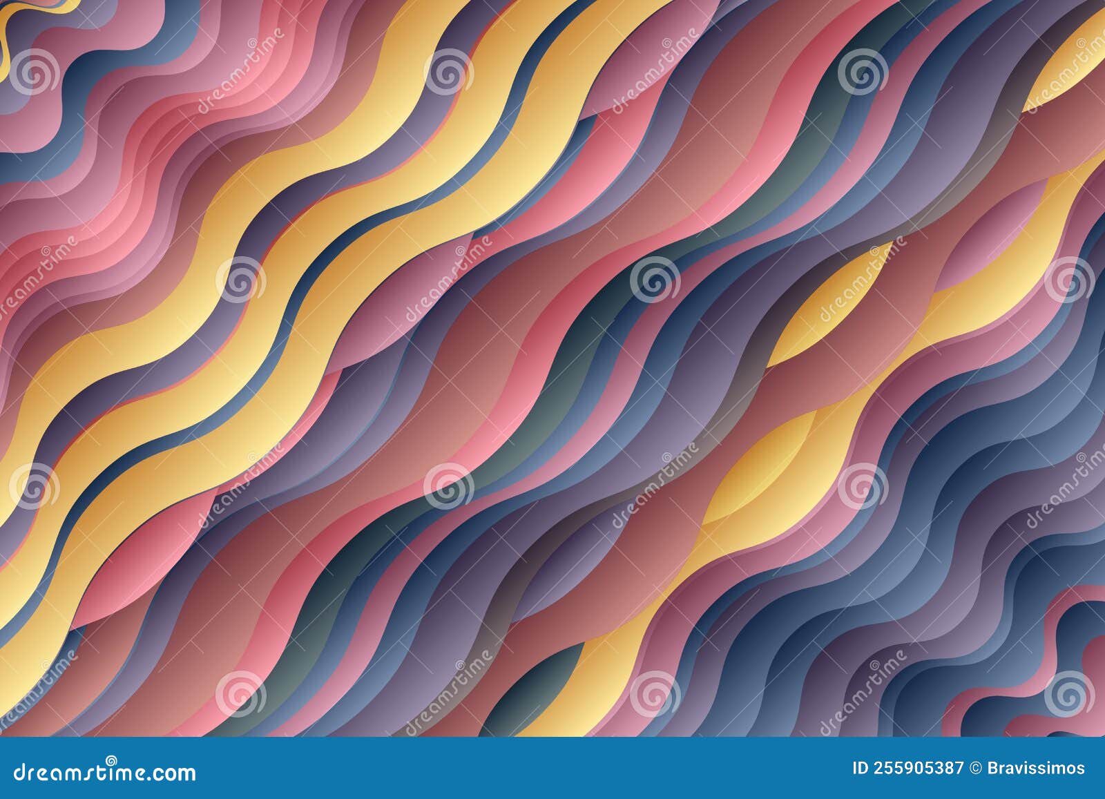 Multicolor Wave Abstract Art Background Shape. Illustration Stock ...